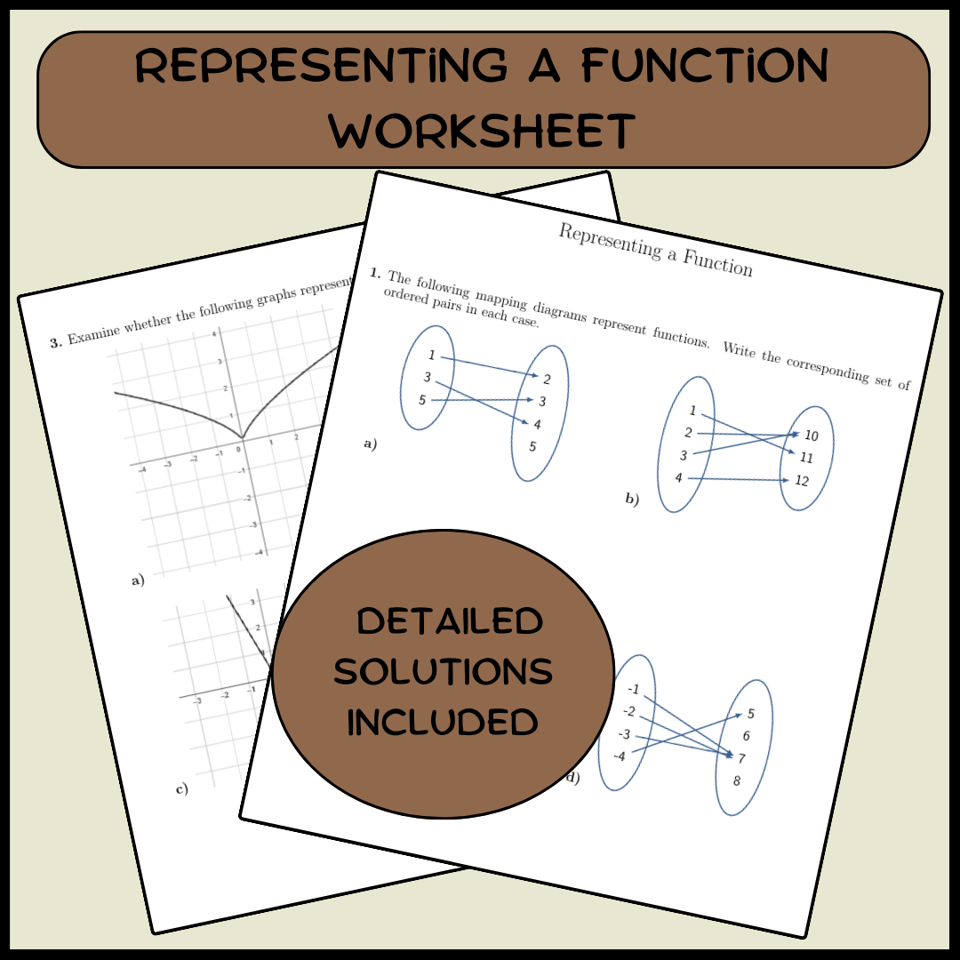 Representing a Function Worksheet (with solutions)