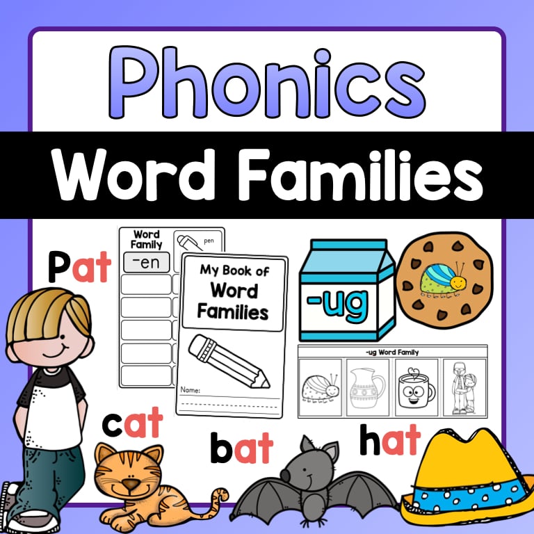 Word Families - Phonics - Word Work for Kindergarten & First Grade