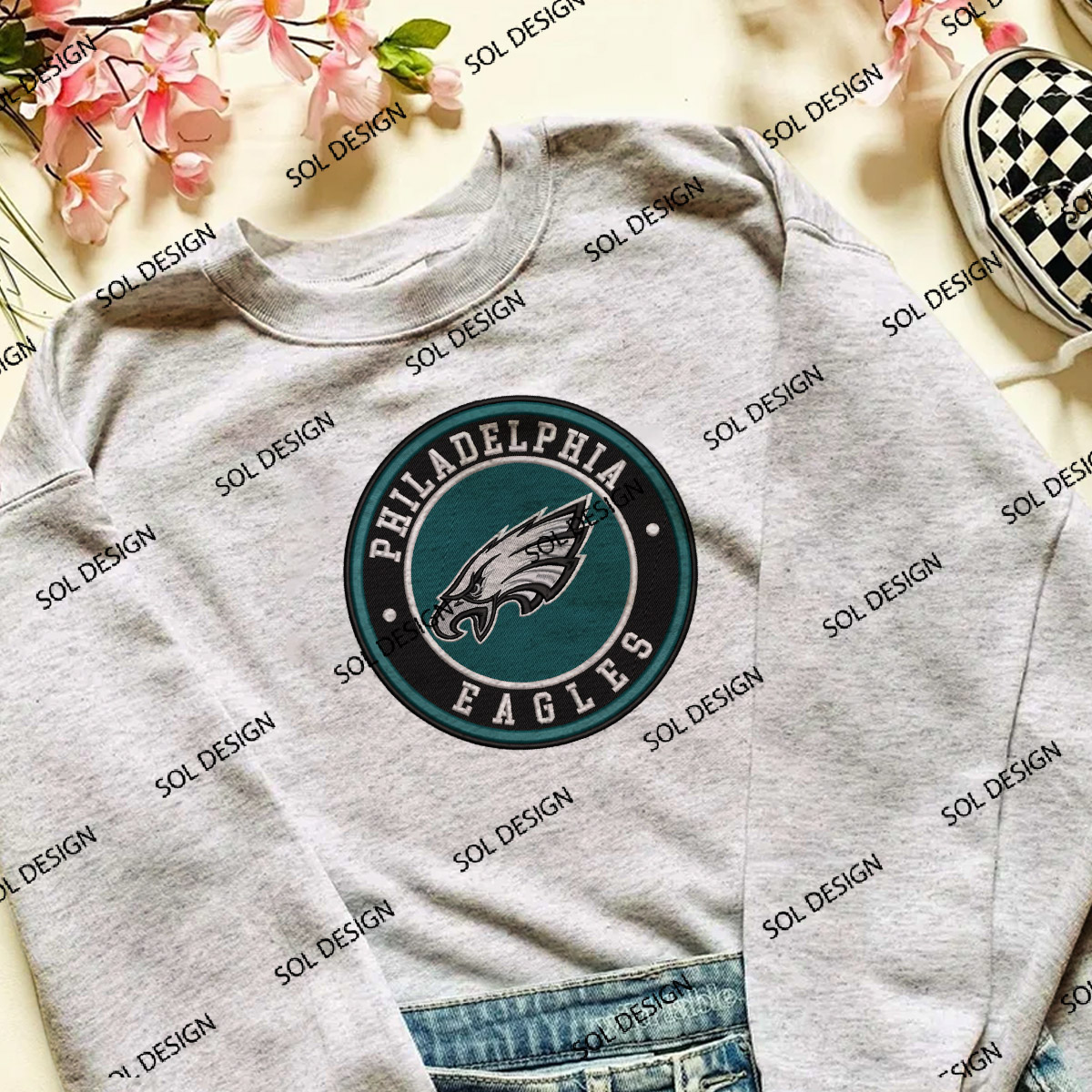 NFL Philadelphia Eagles Circle Logo Embroidery Design Files, NFL Eagles ...