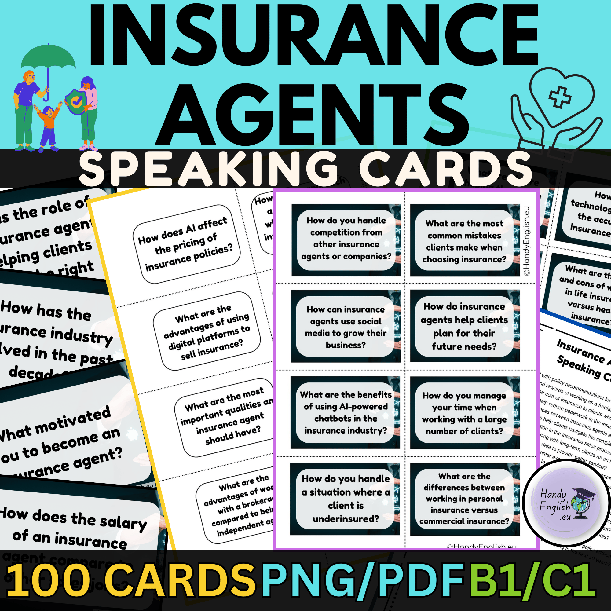 English for Insurance Agents Business English Speaking Cards ESP - Payhip