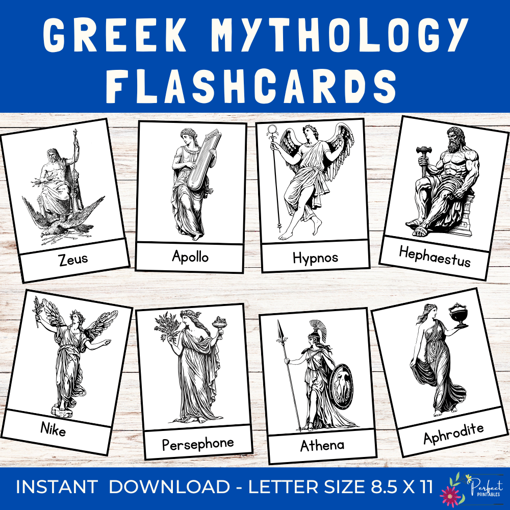 Ancient Greek Mythology Flashcards - Exploring Gods, Goddesses, and Myths!