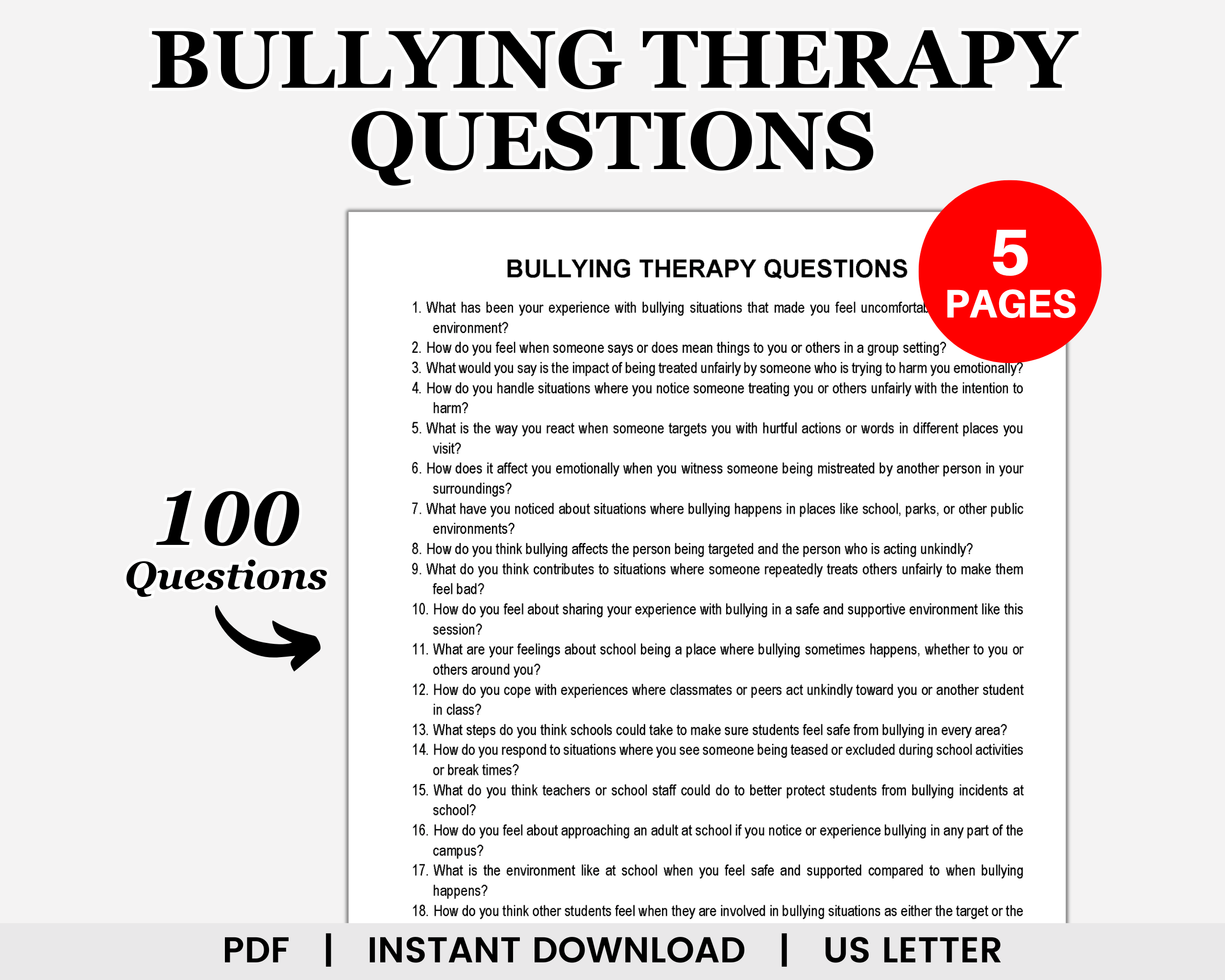 Bullying Therapy Questions, Bullying Prevention, Bullying Counseling ...