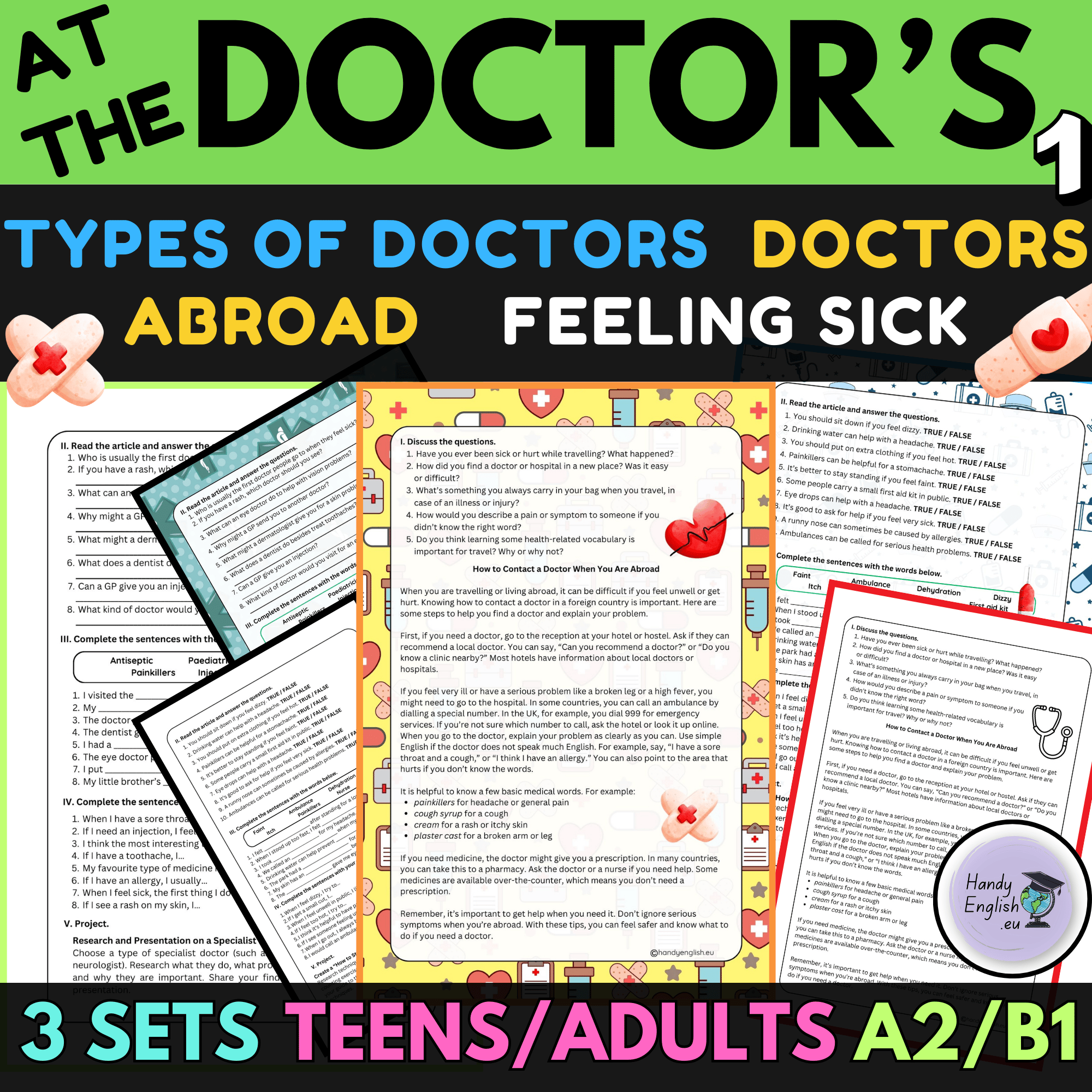 Medical English Reading Comprehension, Vocabulary and Speaking ELA ESL ...