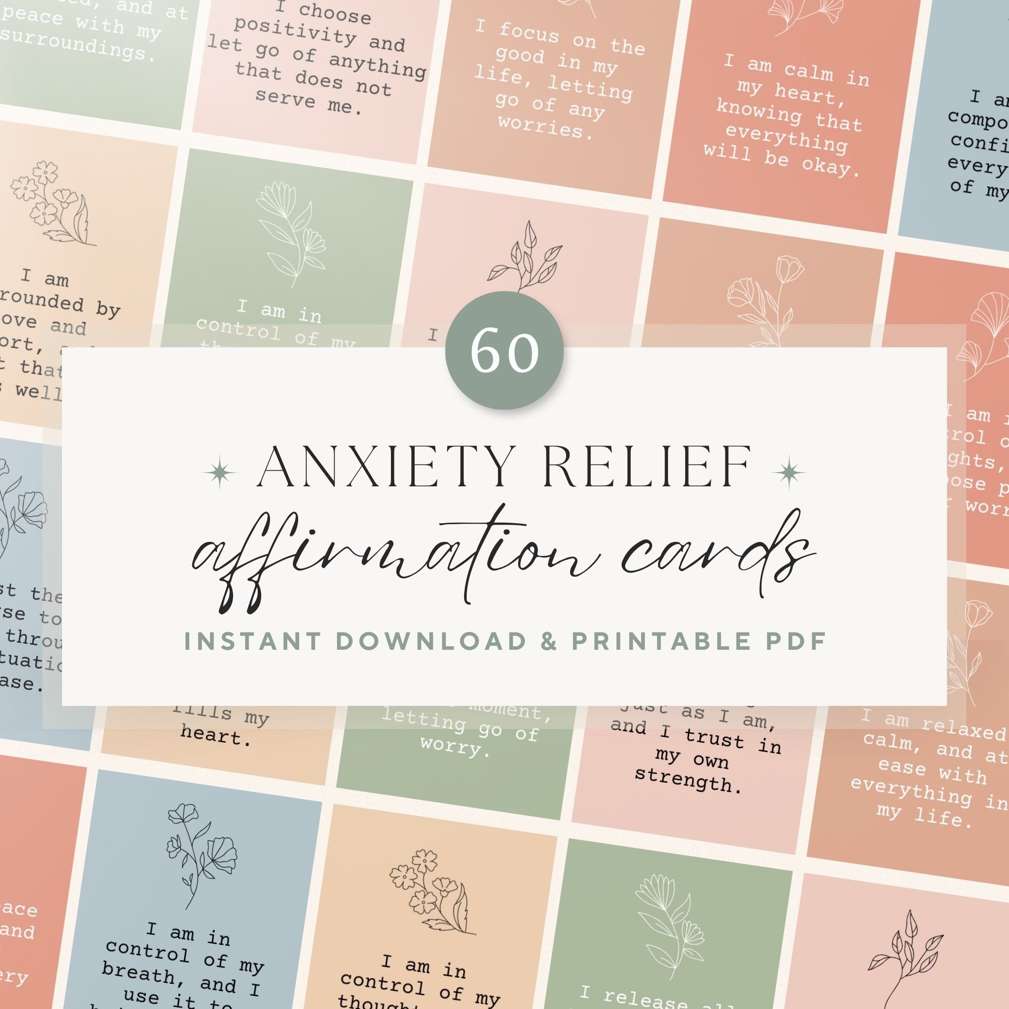 Anxiety Relief Affirmation Cards