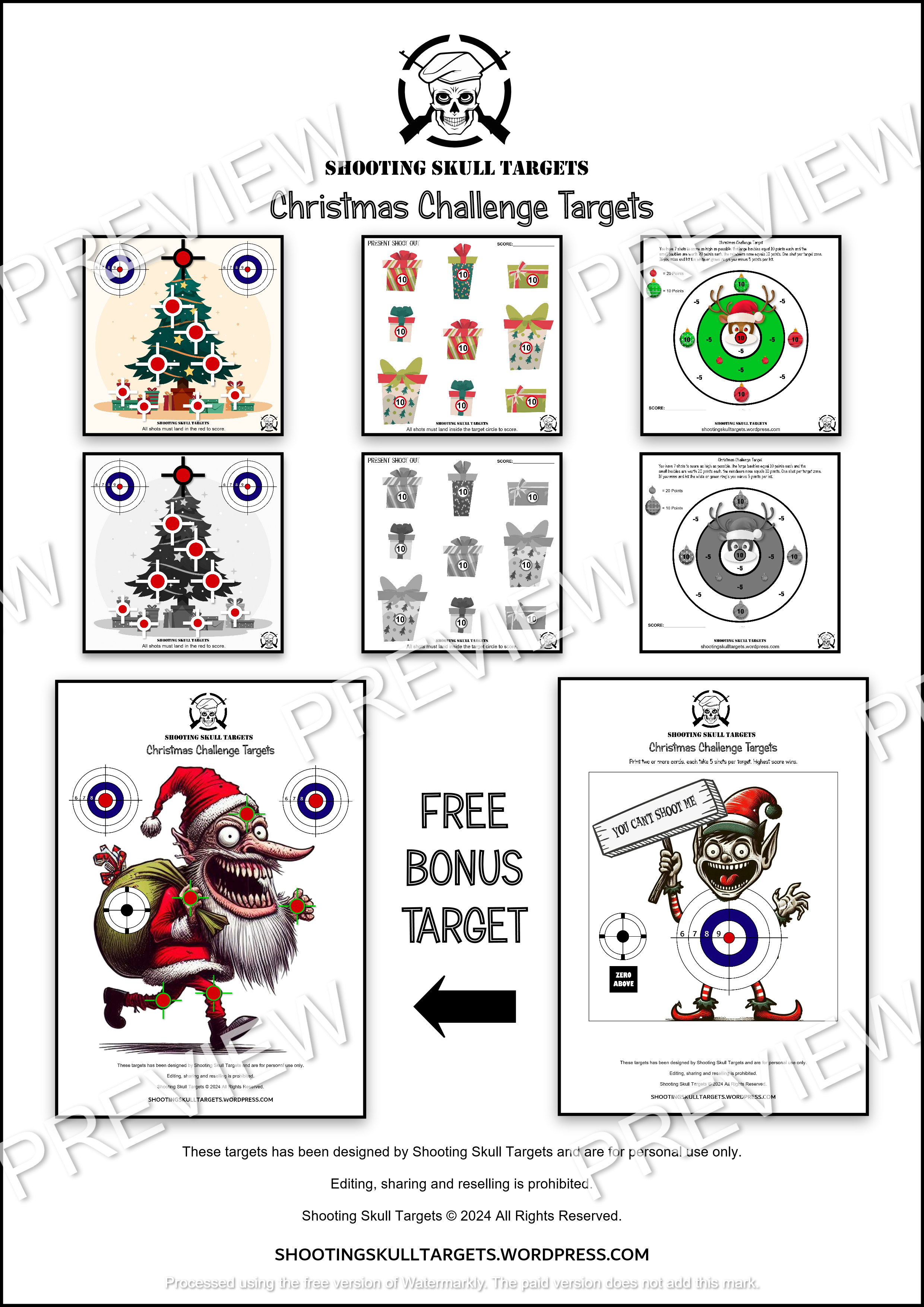 Christmas Challenge Targets - By Shooting Skull Targets - Payhip