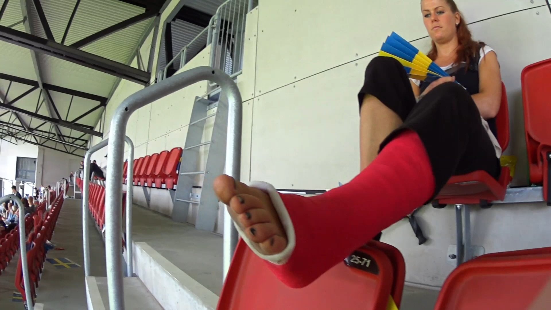 Ice 65 LLC - I am at a soccer match with my red long leg cast - 4 min ...
