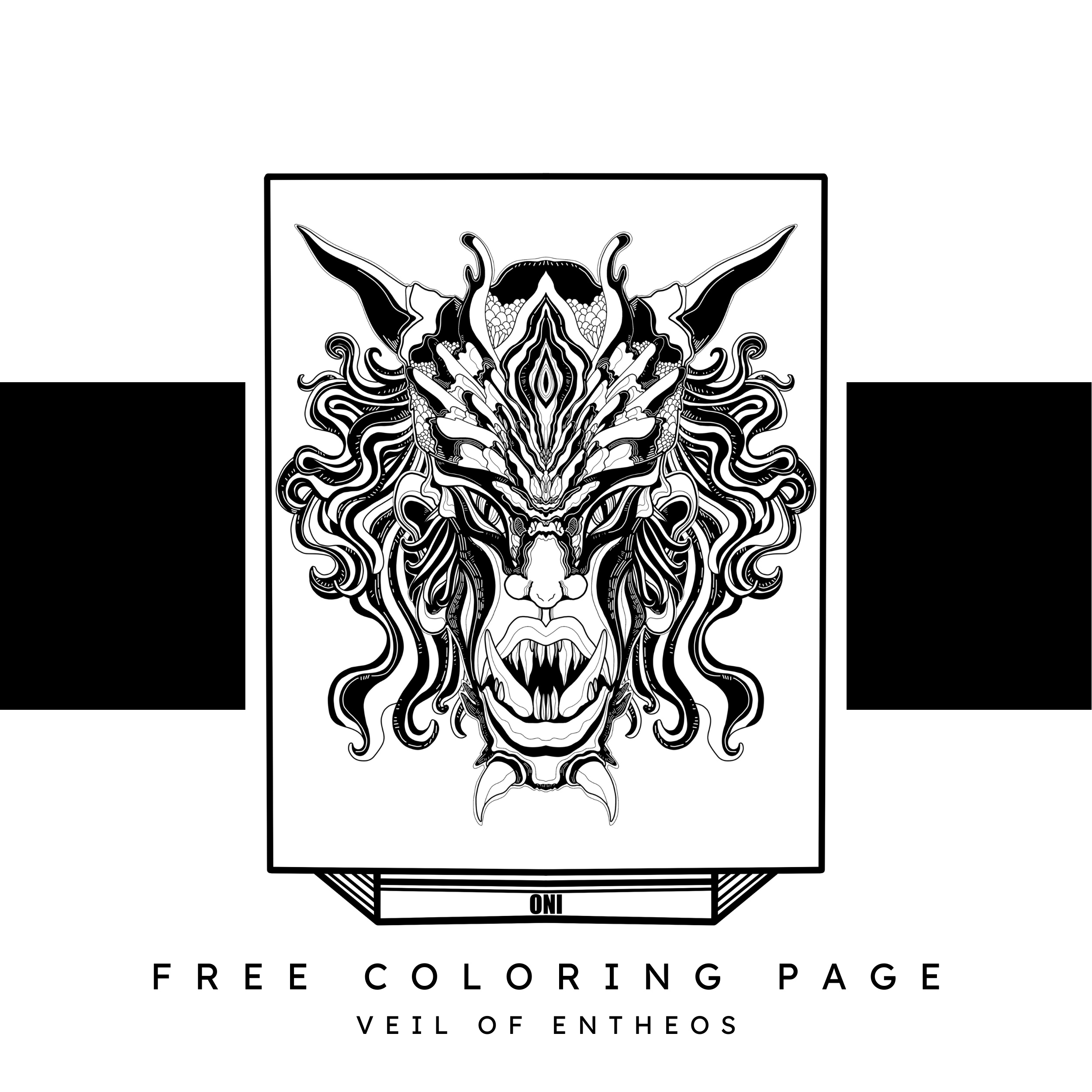 Freebie - Printable Oni Coloring Page - Payhip