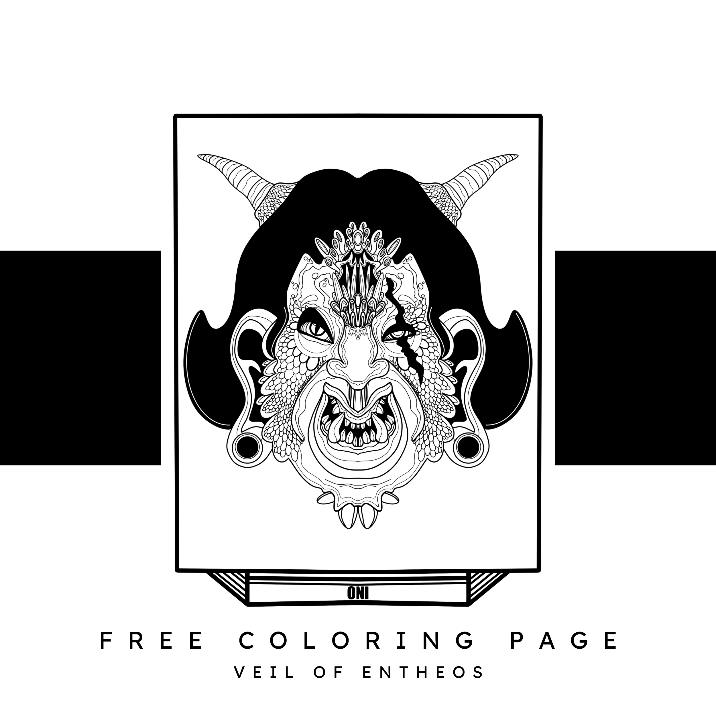 Freebie - Printable Oni Coloring Page - Payhip
