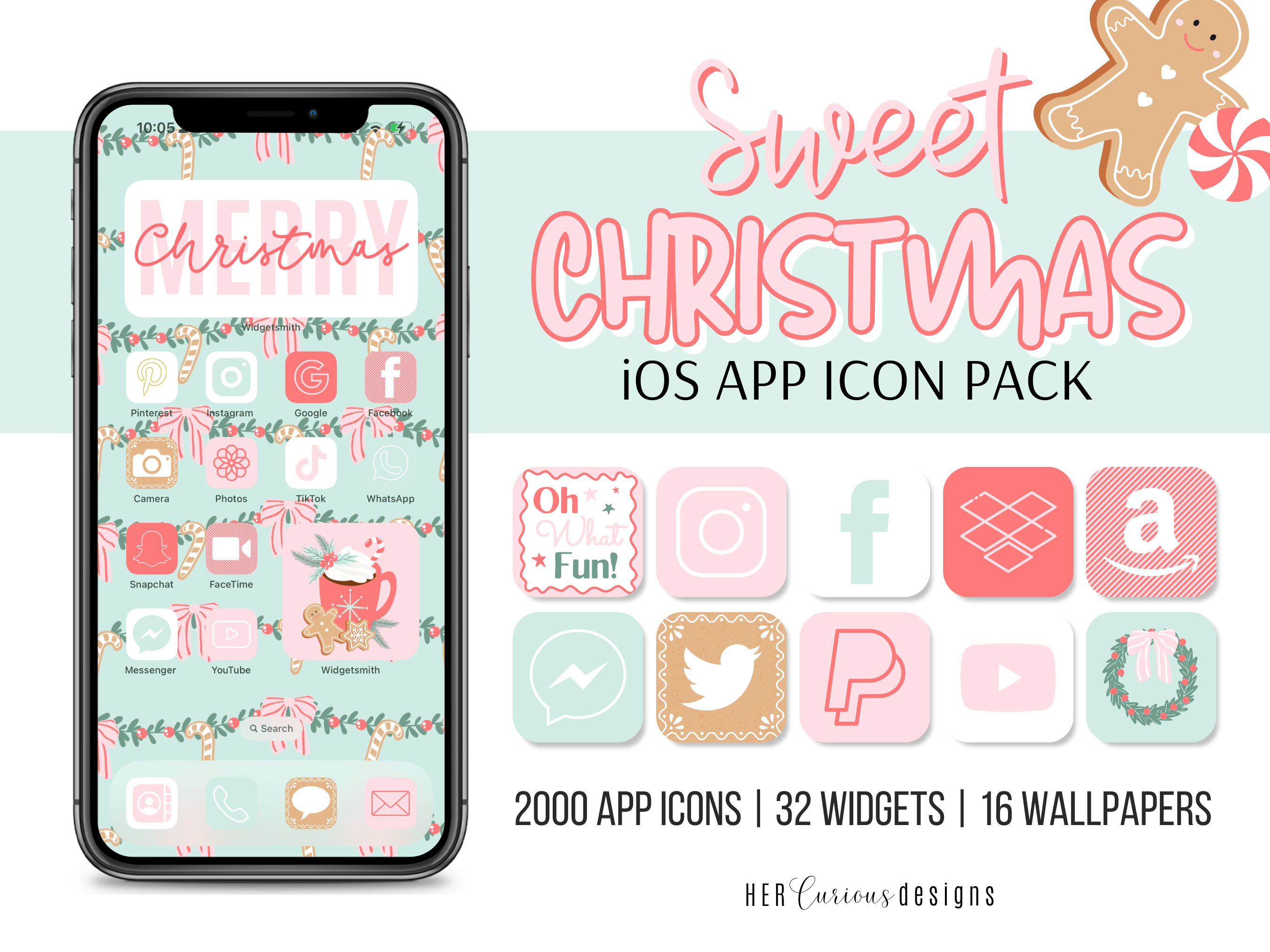 Sweet Christmas iOS/Android App Icon Pack - Payhip