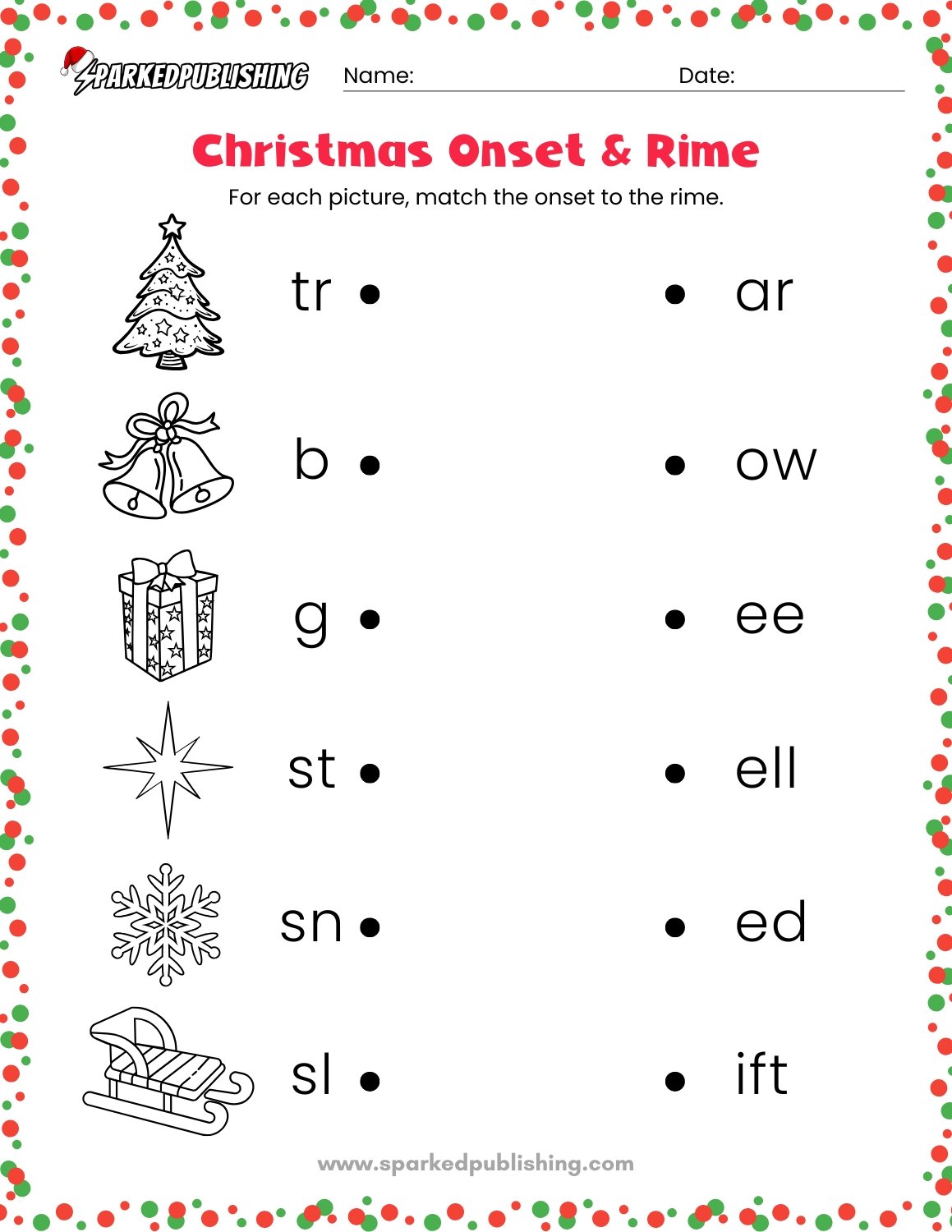 Christmas Phonics - Free Printable Worksheets