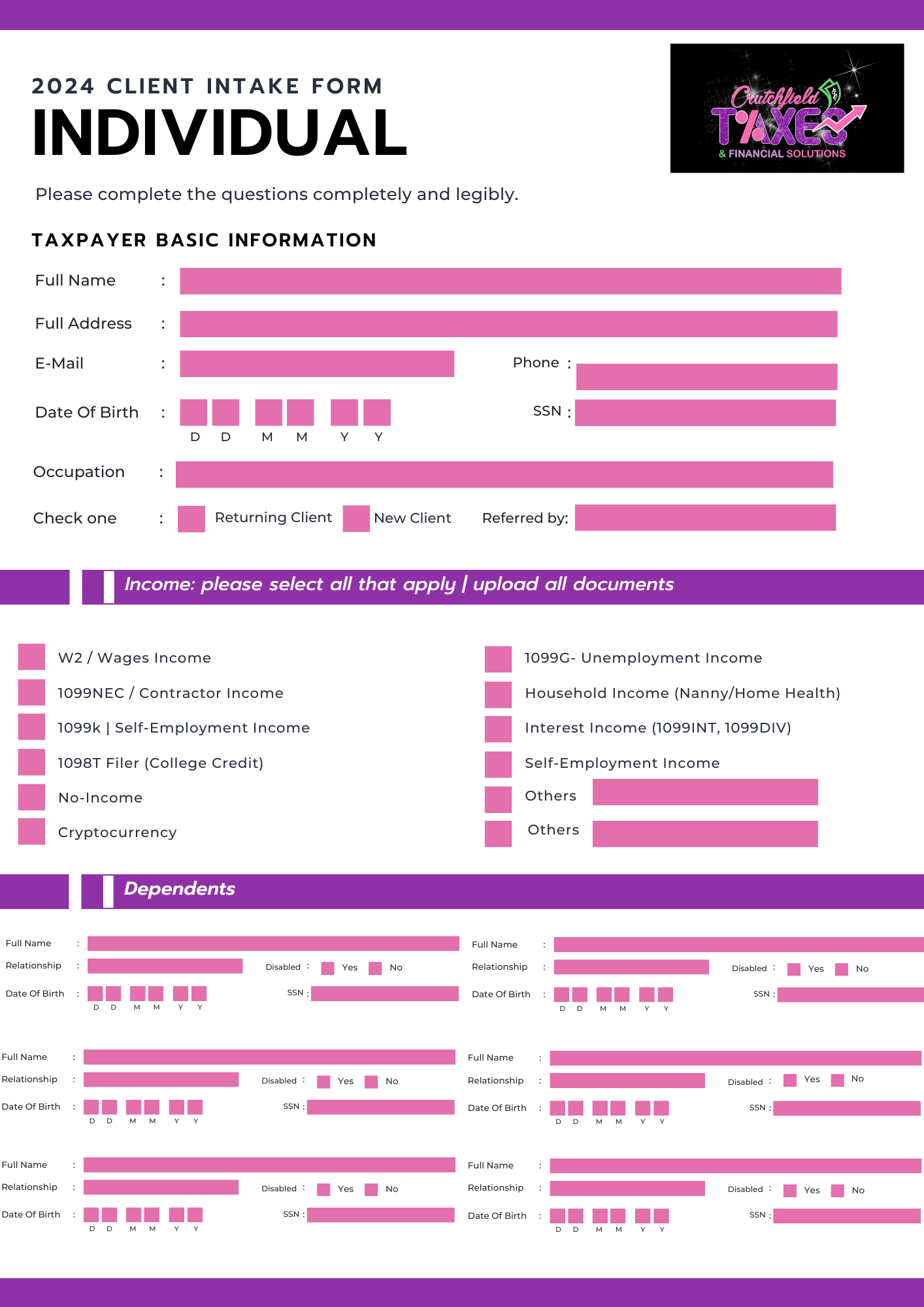 INTAKE FORMS FOR TAX PROS - Payhip