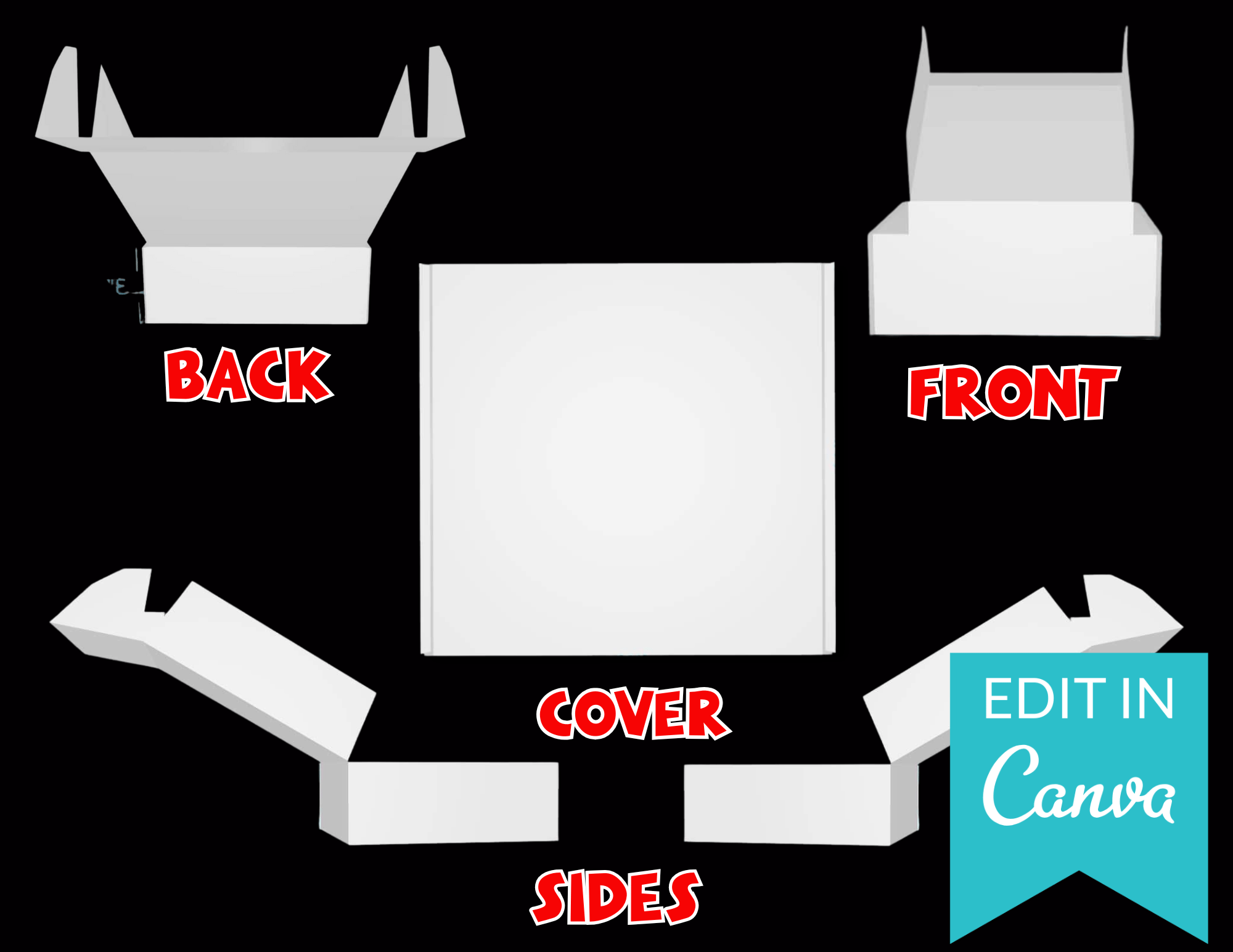 🎨 8x8x4 Crafting Box Template (CANVA LINK) - Payhip