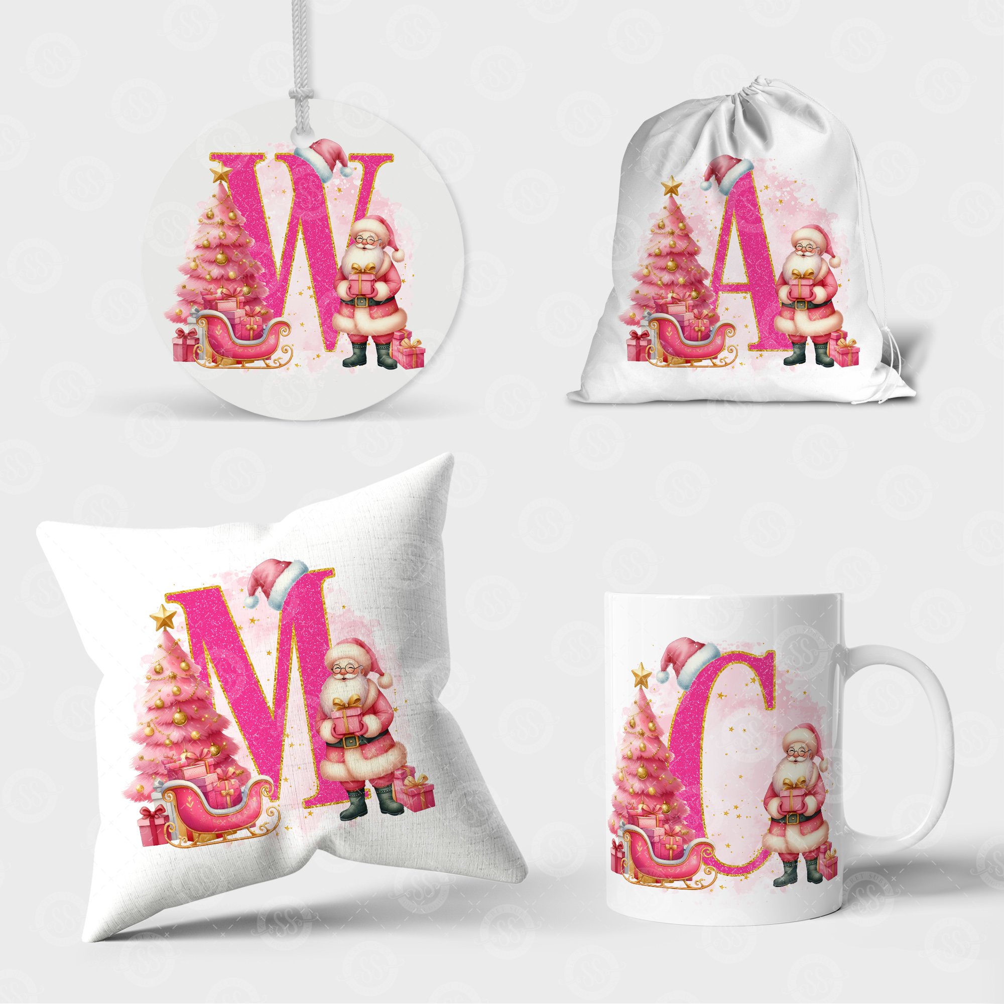 Pink Christmas Alphabet Bundle - Payhip