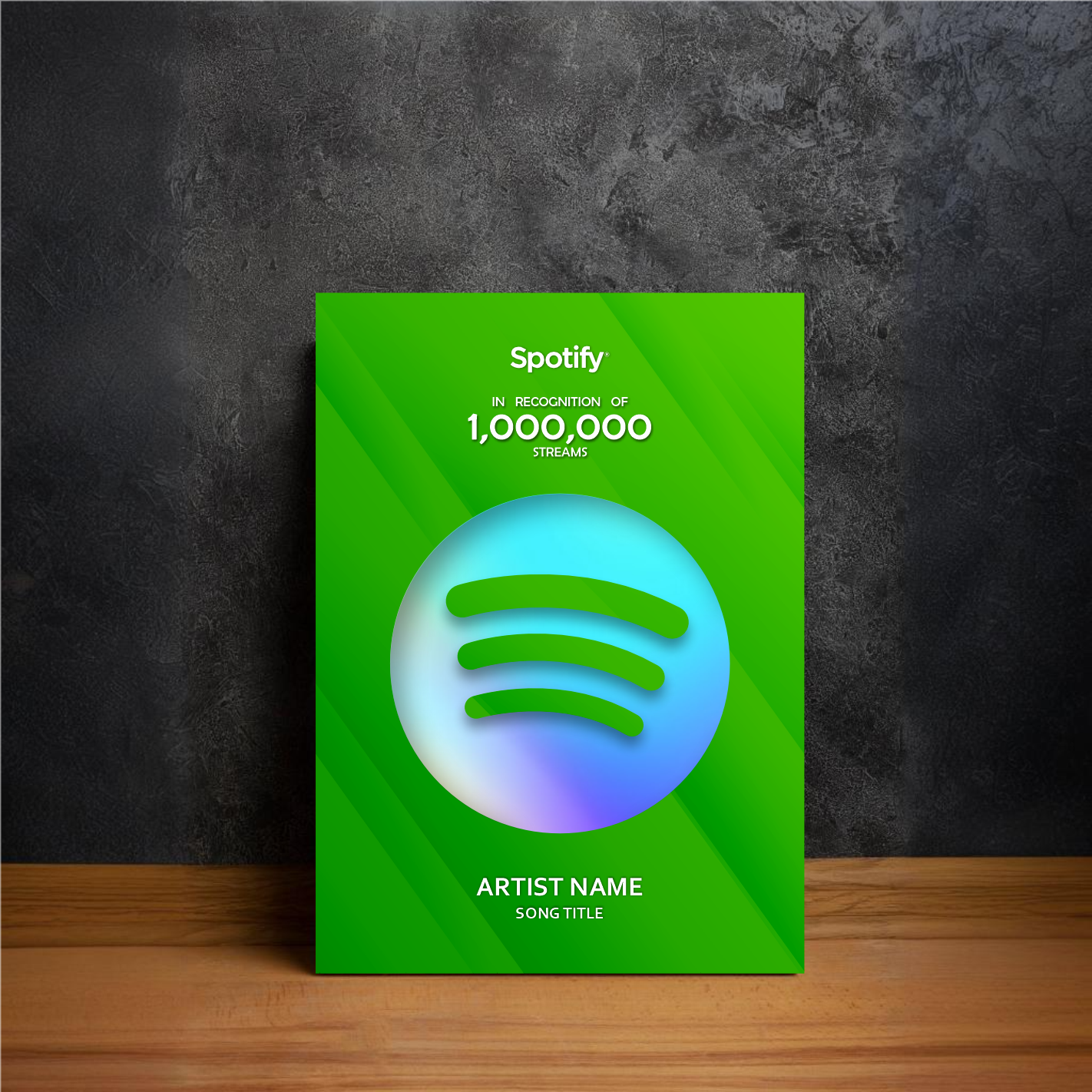 Custom Spotify Music Streaming Award. This personalised award lets you ...