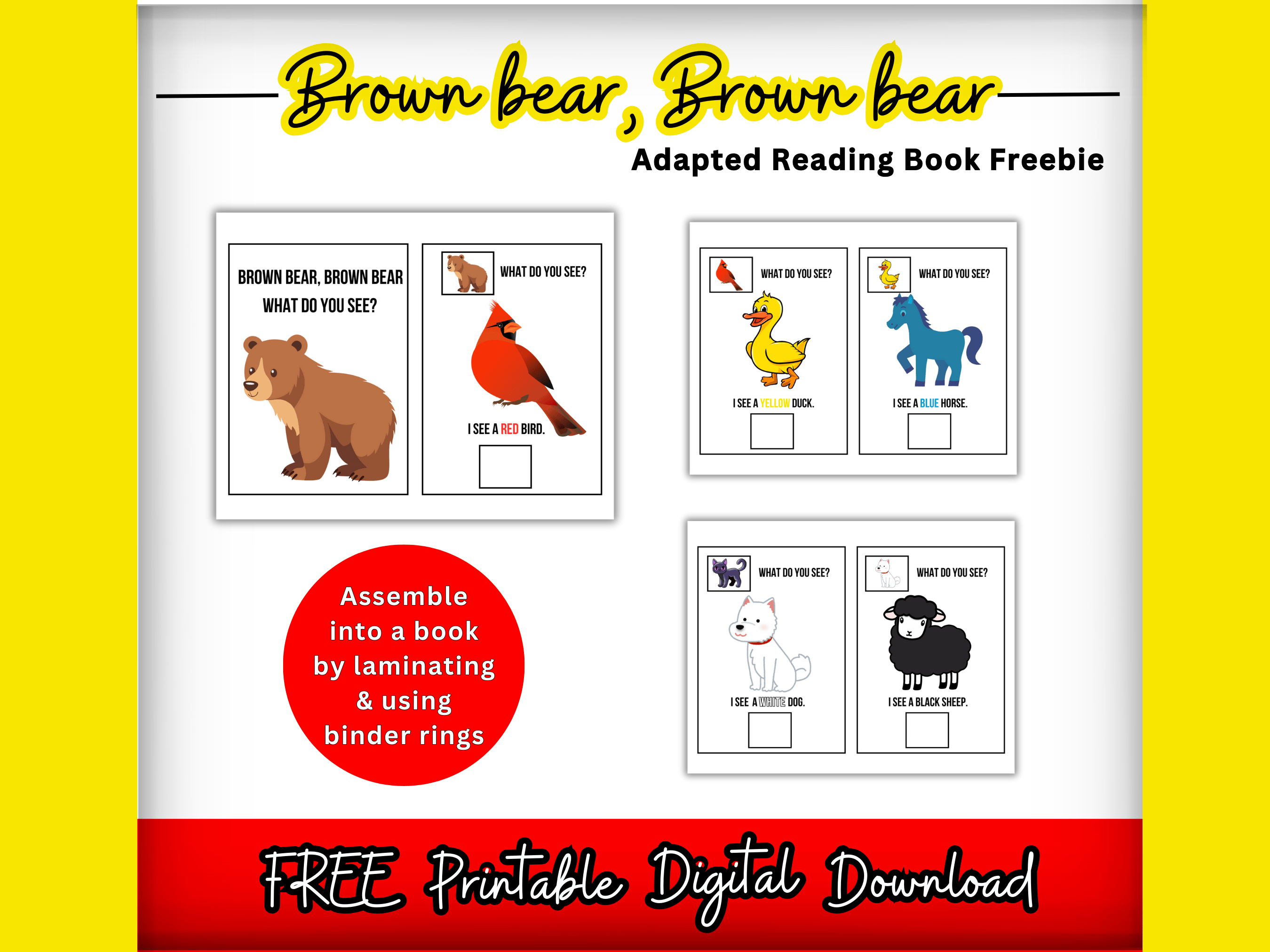 Brown Bear - Adapted Reading Book Freebie - Payhip