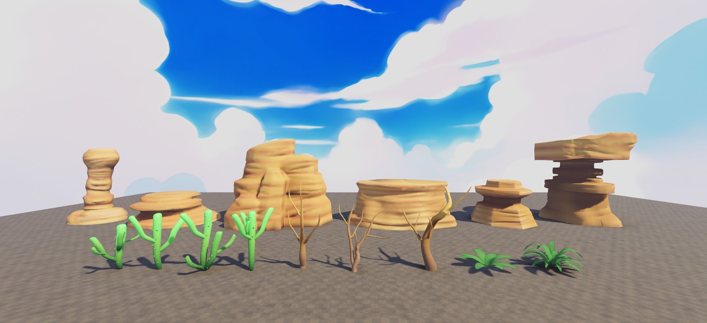 [NEW] Stylized Low-Poly Desert Roblox Nature Pack