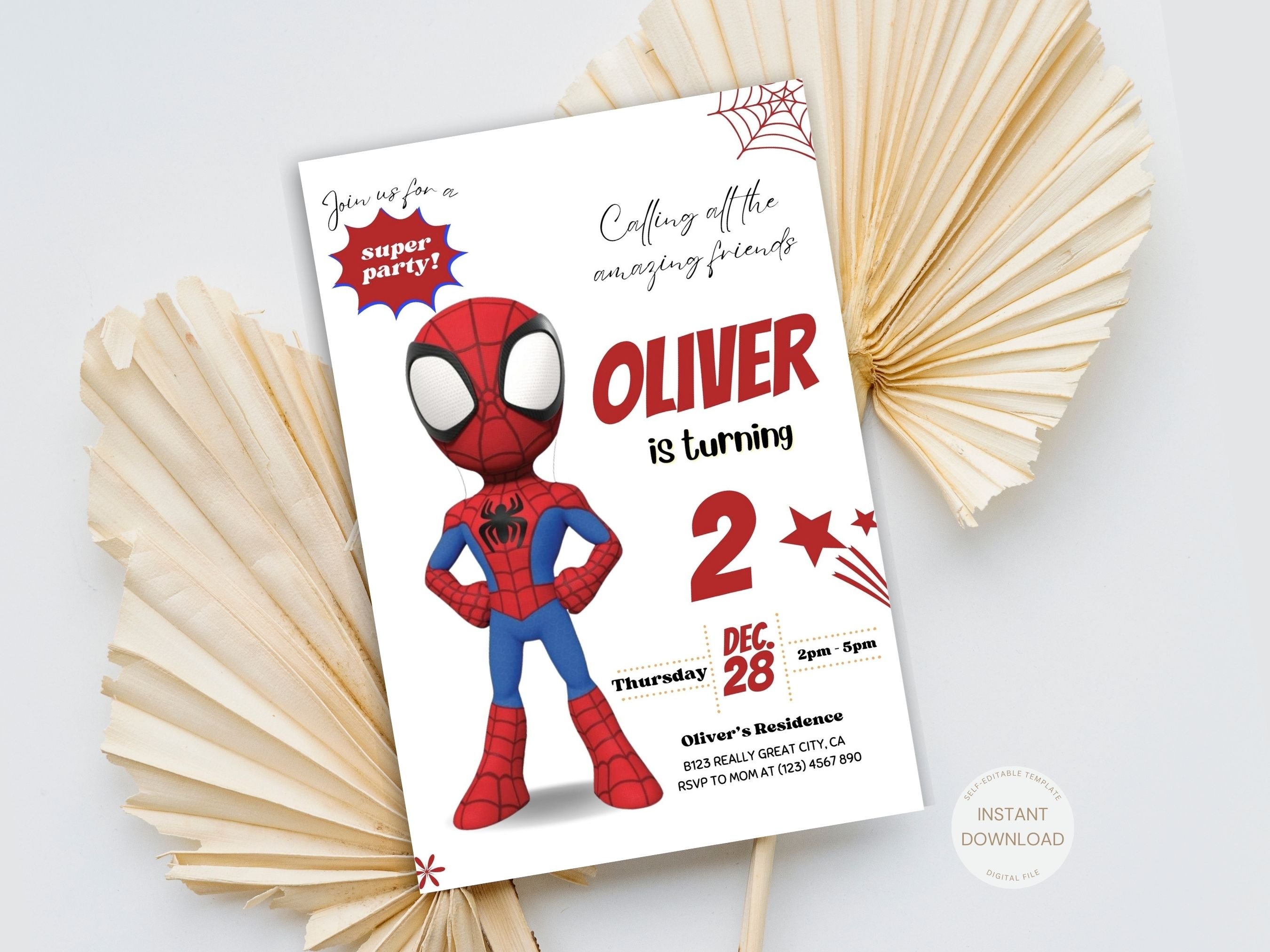 Spidey and his Amazing Friends Invitation Spidey Birthday Invitation ...
