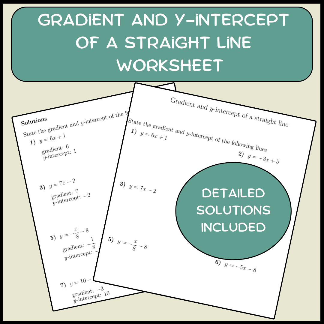 Straight lines worksheet (with solutions) - Payhip
