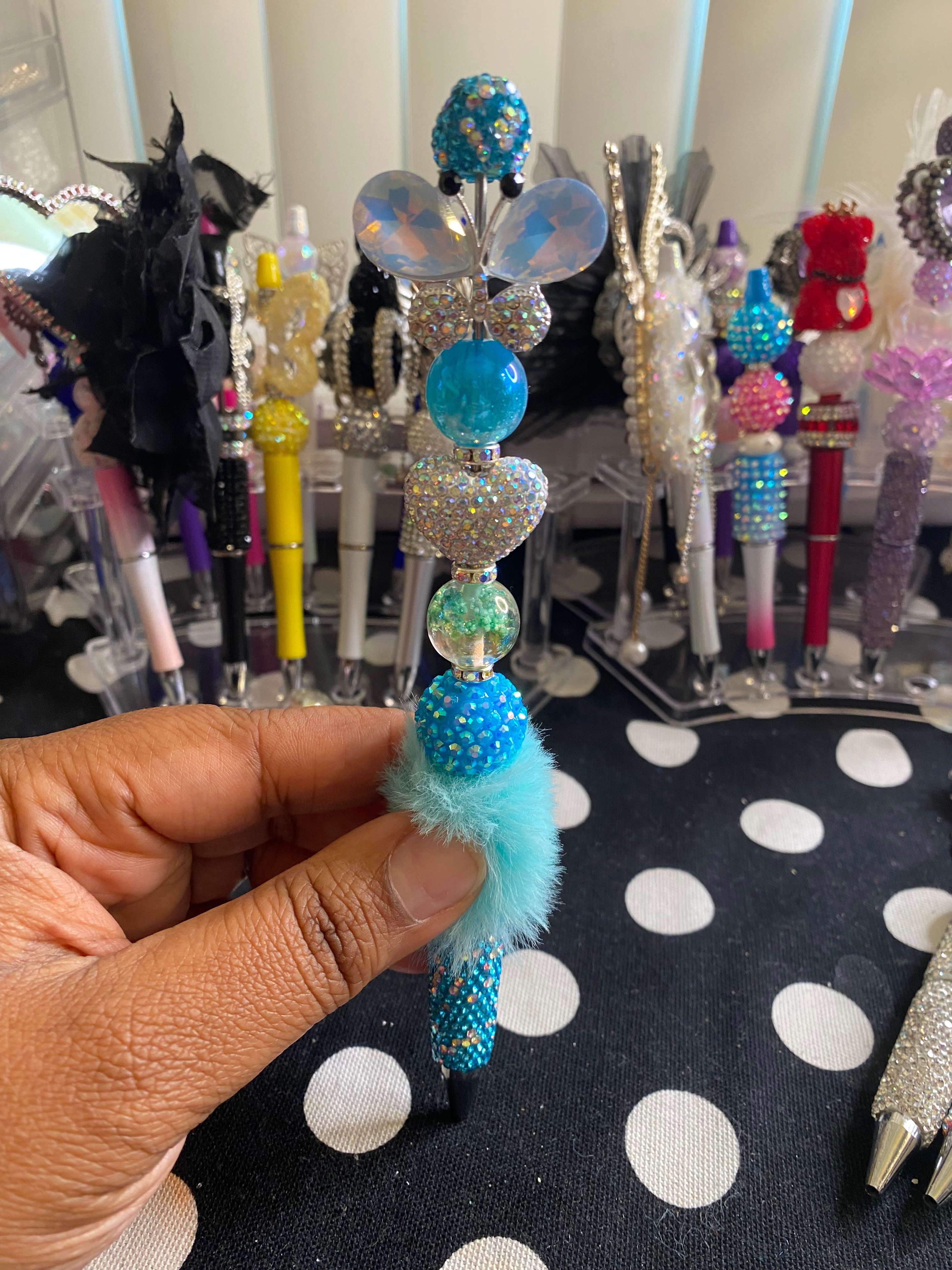 Blue Bliss Butterfly Bling Pen