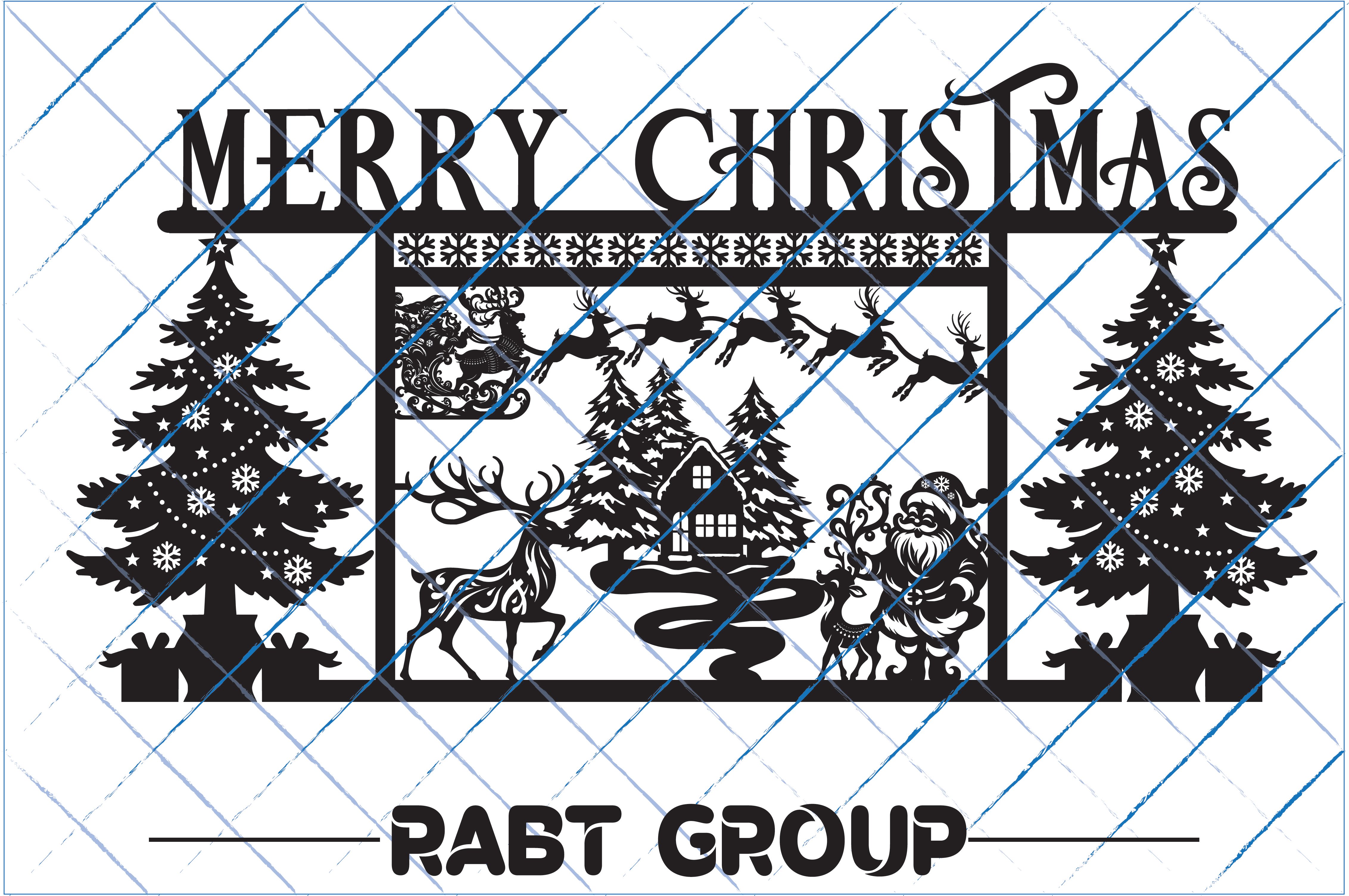 Merry Christmas Wall Art Panel | Festive Digital Design for CNC & Laser ...