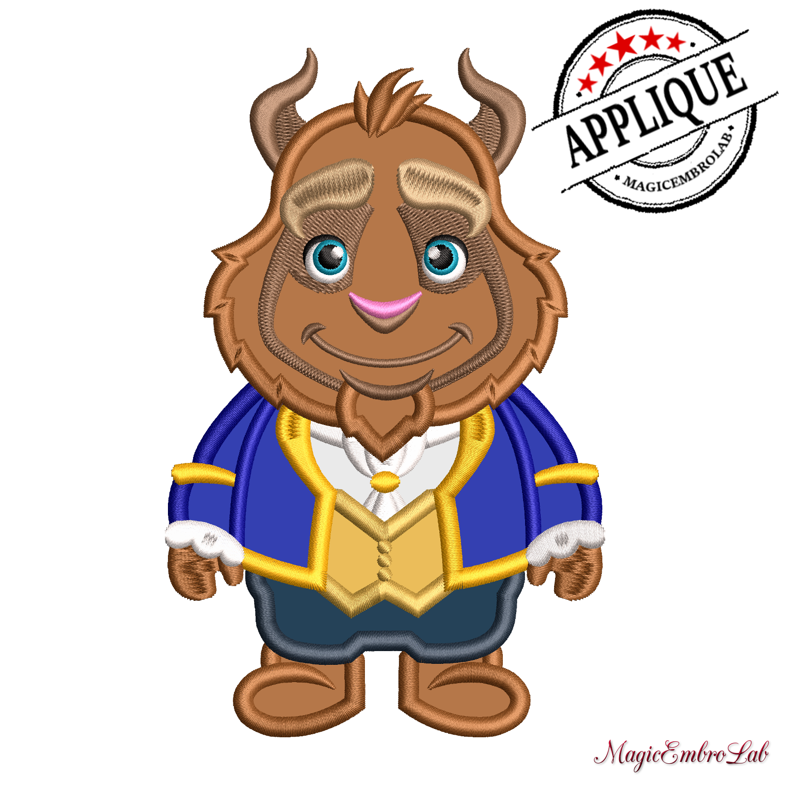 Beast APPLIQUE, Beauty and the Beast Emboidery Design, 6 sizes, Instant ...