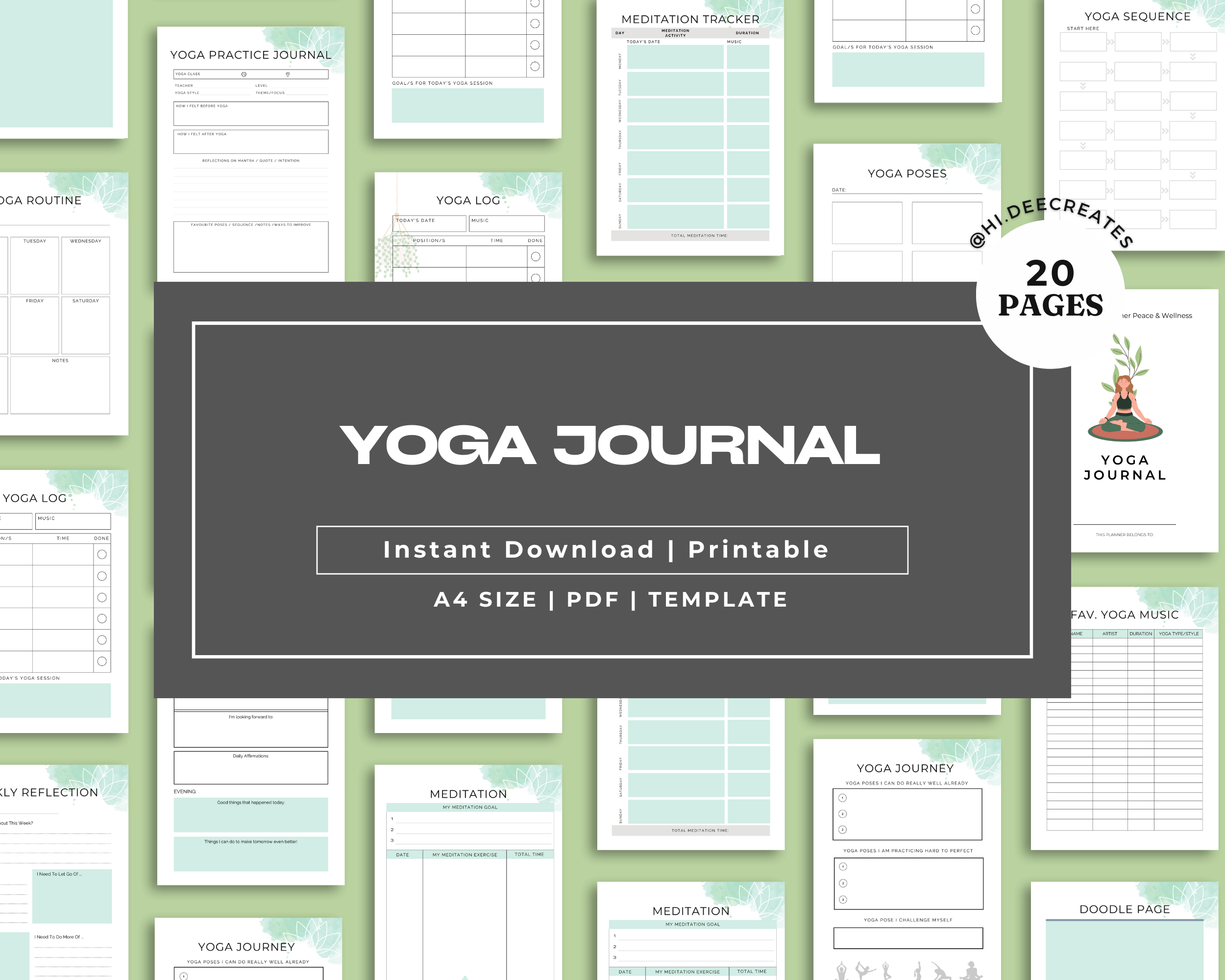 Yoga Journal | Printable PDF & Editable Templates - Payhip