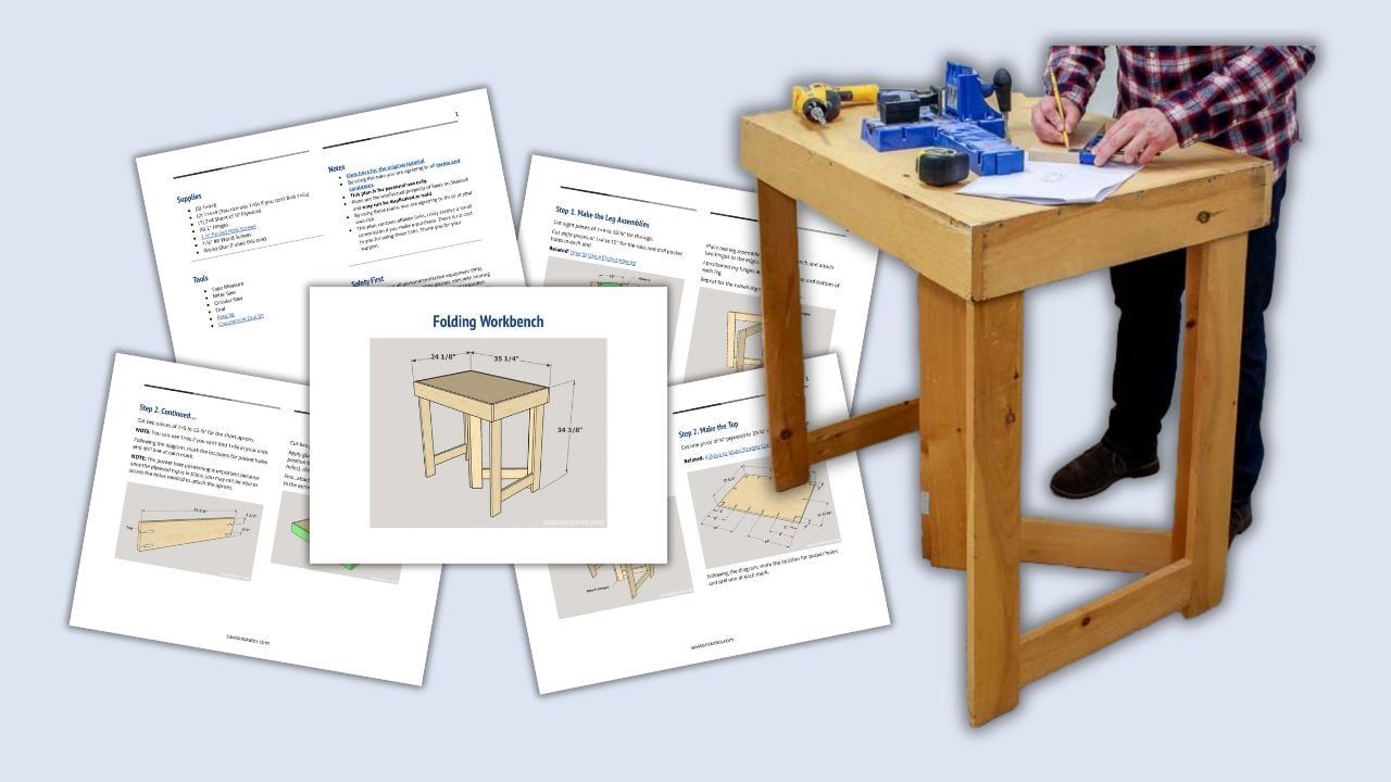 Folding Workbench PDF Plan