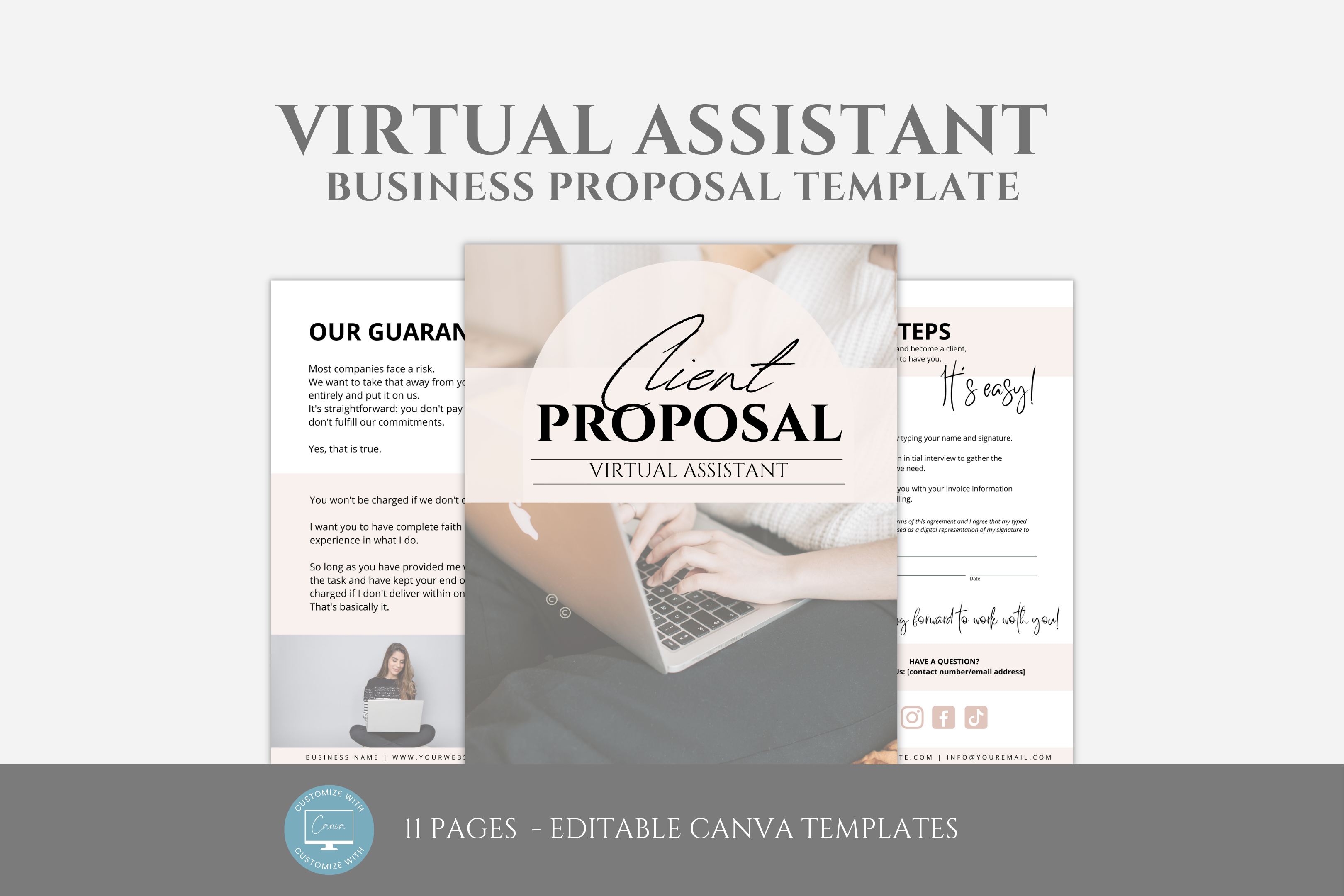 Editable Virtual Assistant Proposal Template, Freelance Personal ...