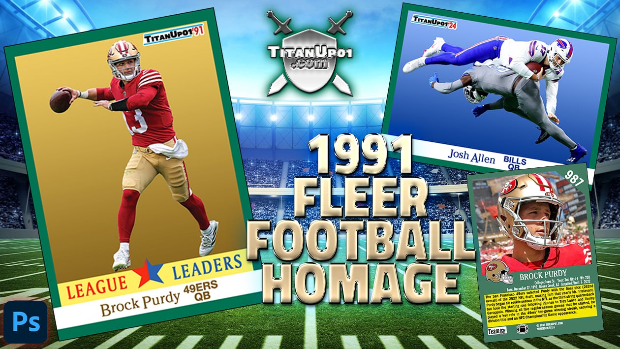 1991 Fleer Football Homage Photoshop PSD Templates