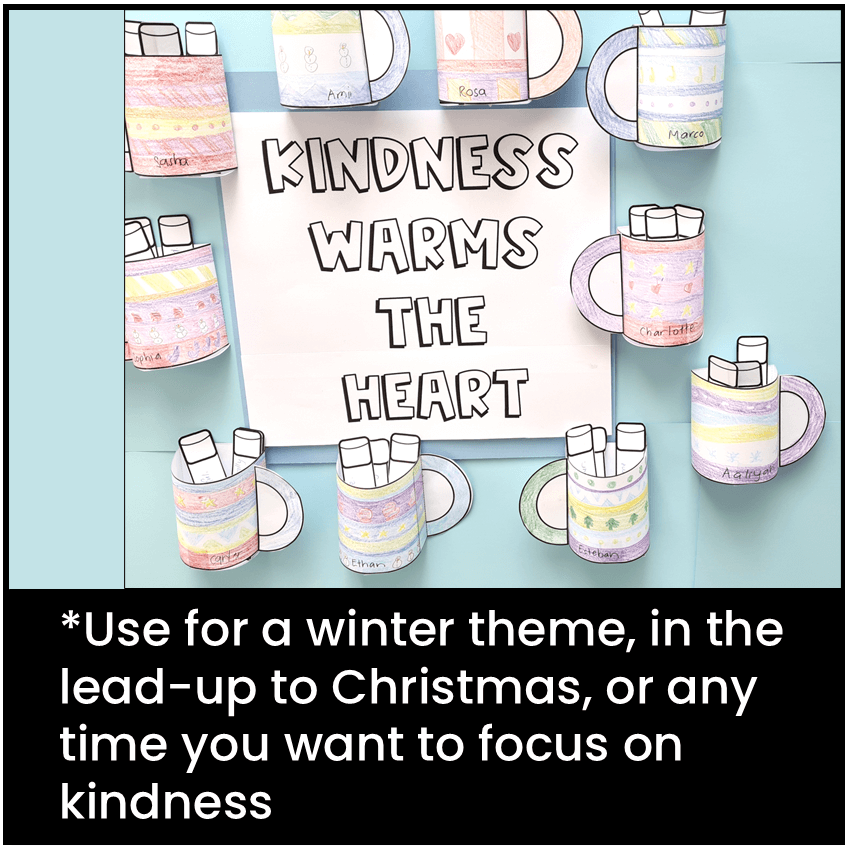 Winter Kindness Craft Cocoa Bulletin Board 2nd, 3rd, 4th, 5th Grade