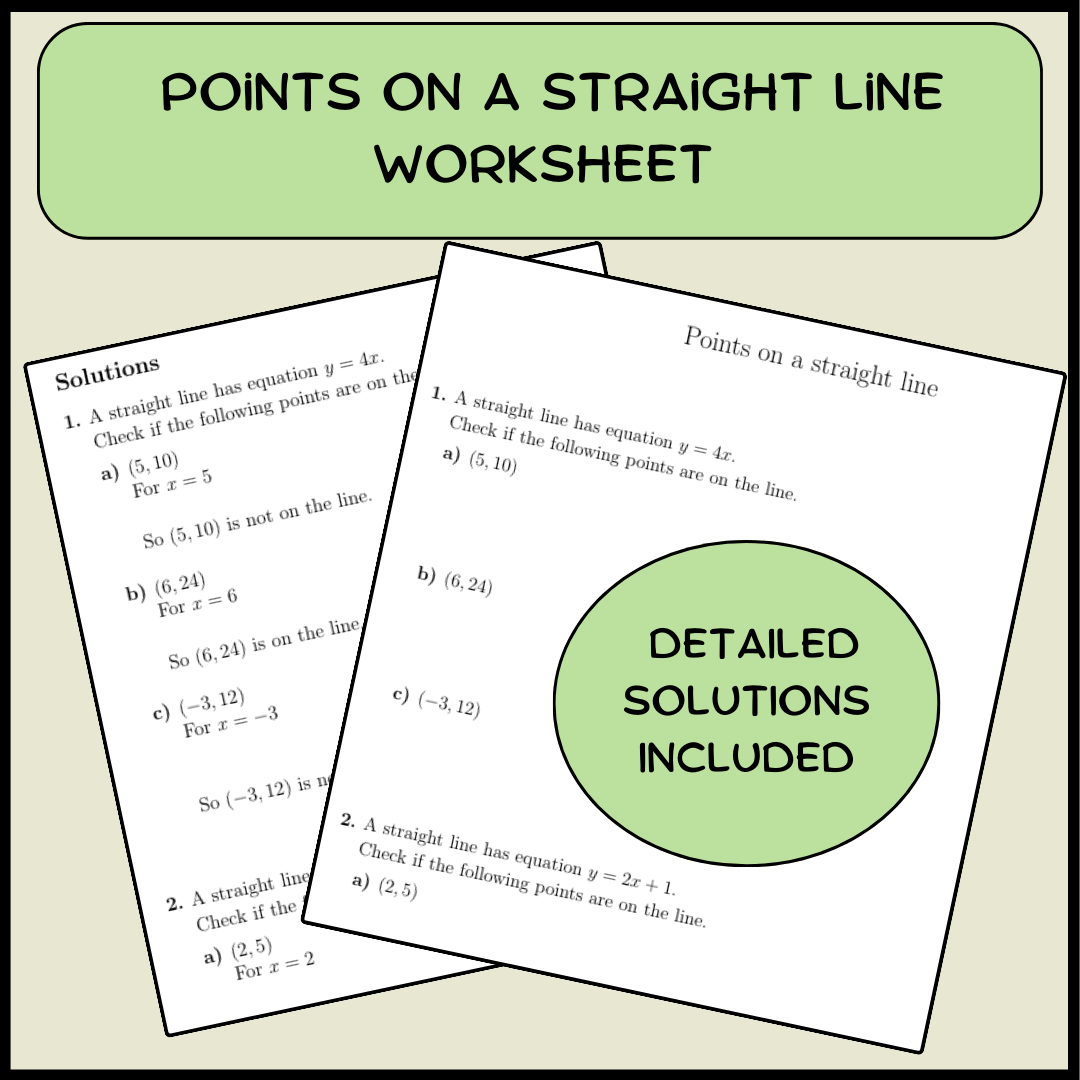 Gradient of a line given the coordinates of two points worksheet (with ...