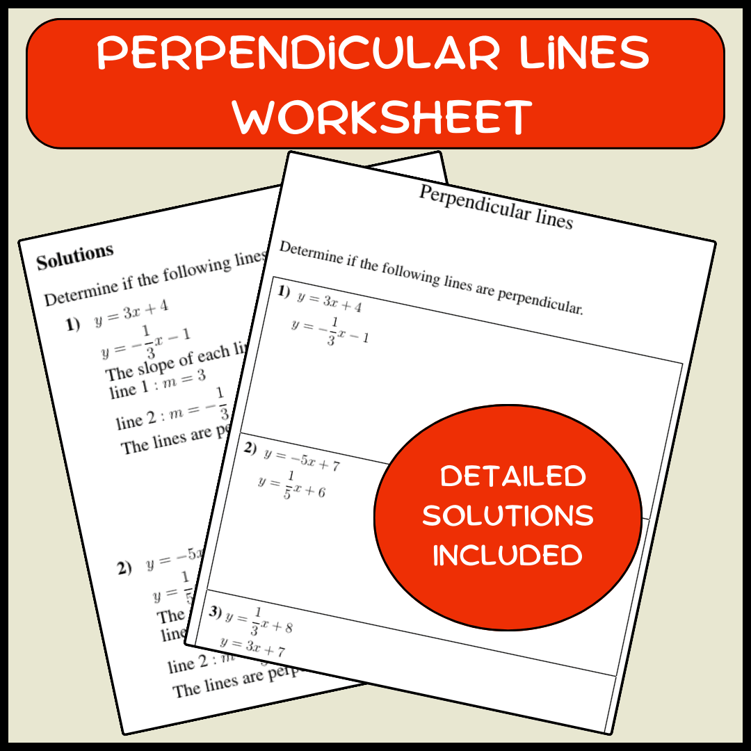 Straight line equations worksheet (with solutions)