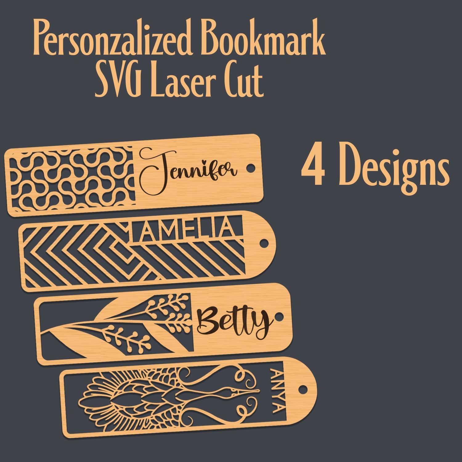 Personalized Bookmarks Laser Cut Files & SVG Files Templates