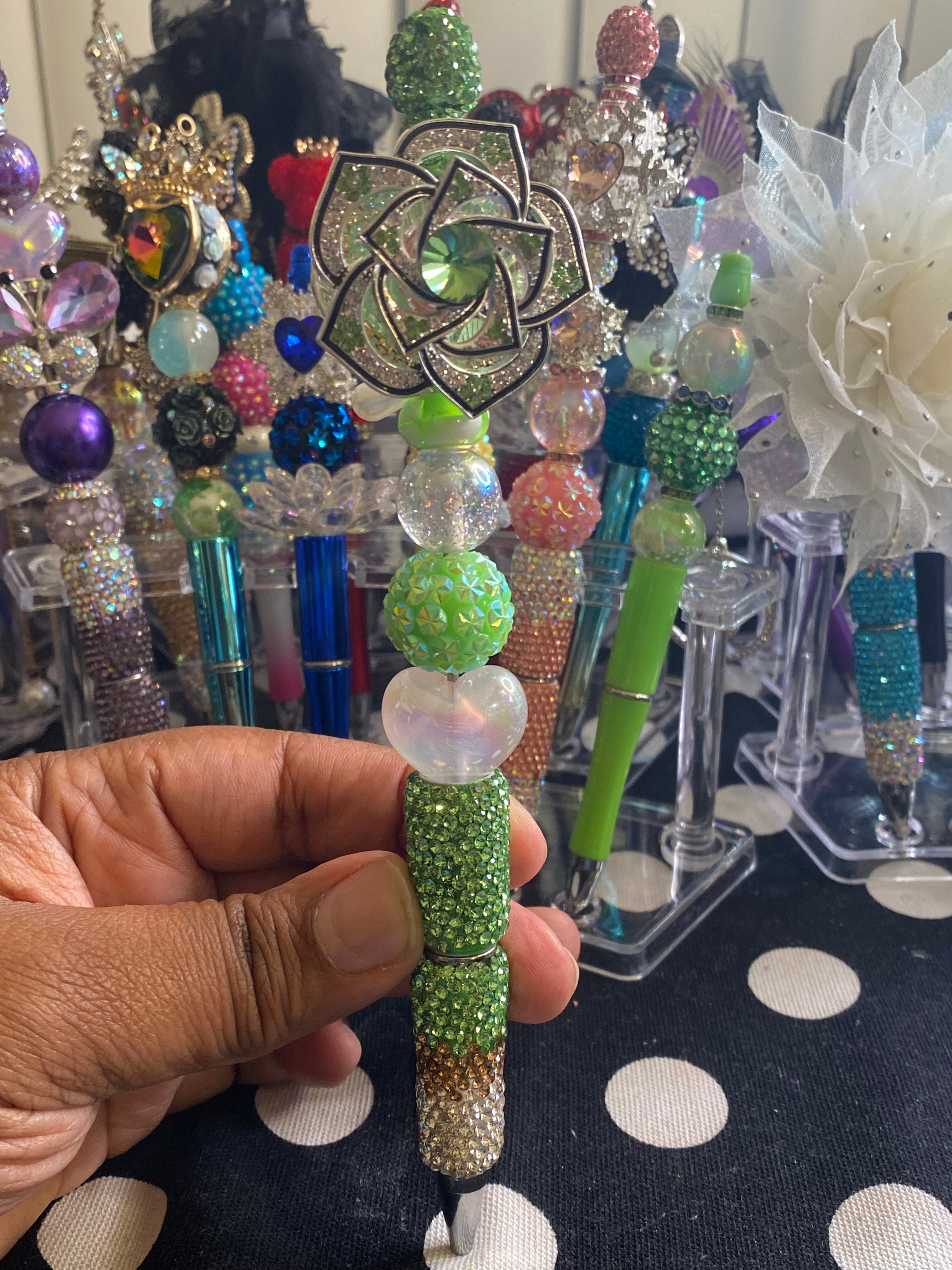 Emerald Serenity Spinner Bling Pen