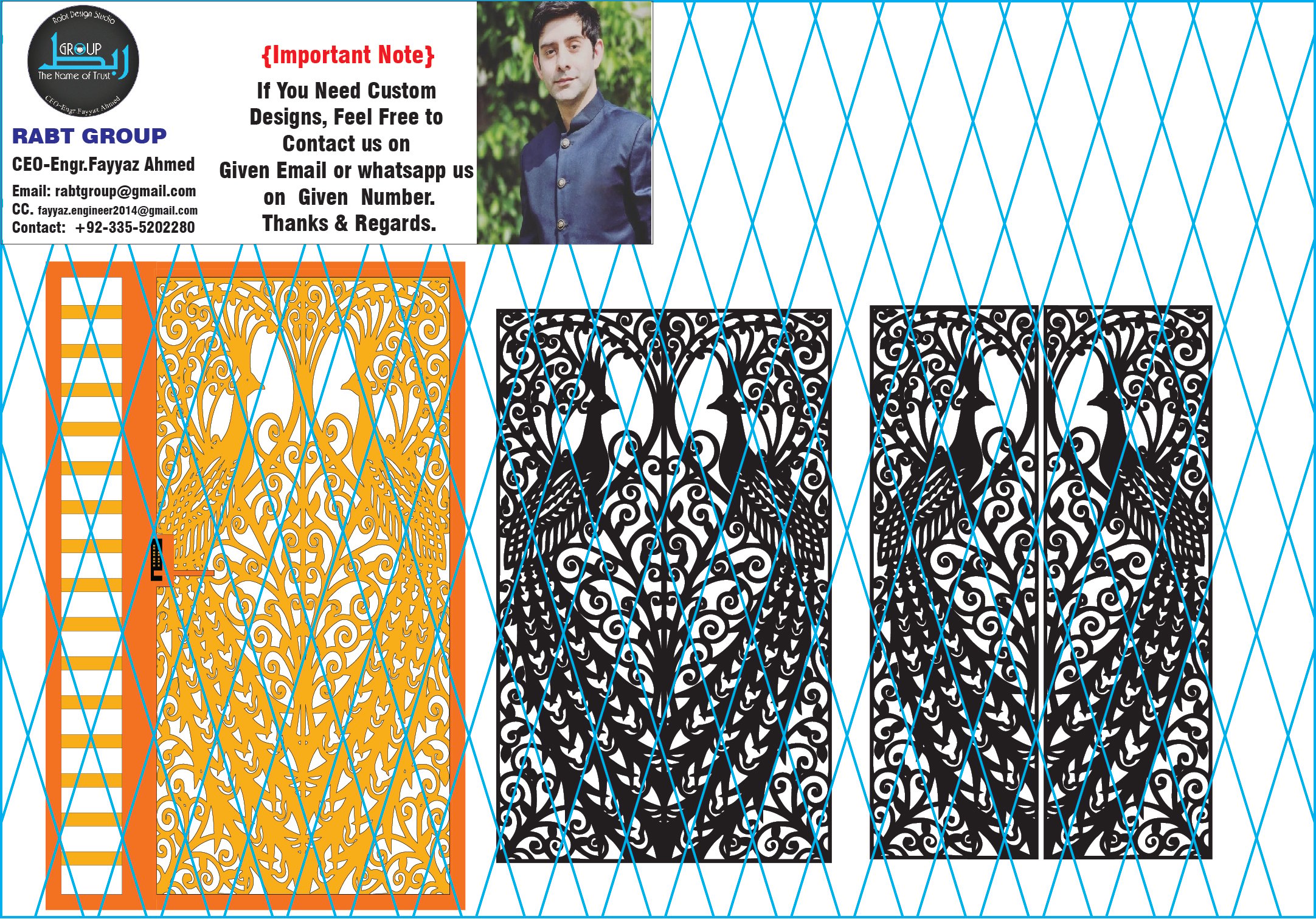 Peacock Decorative Jali Design for Doors & Windows | CNC & Laser ...