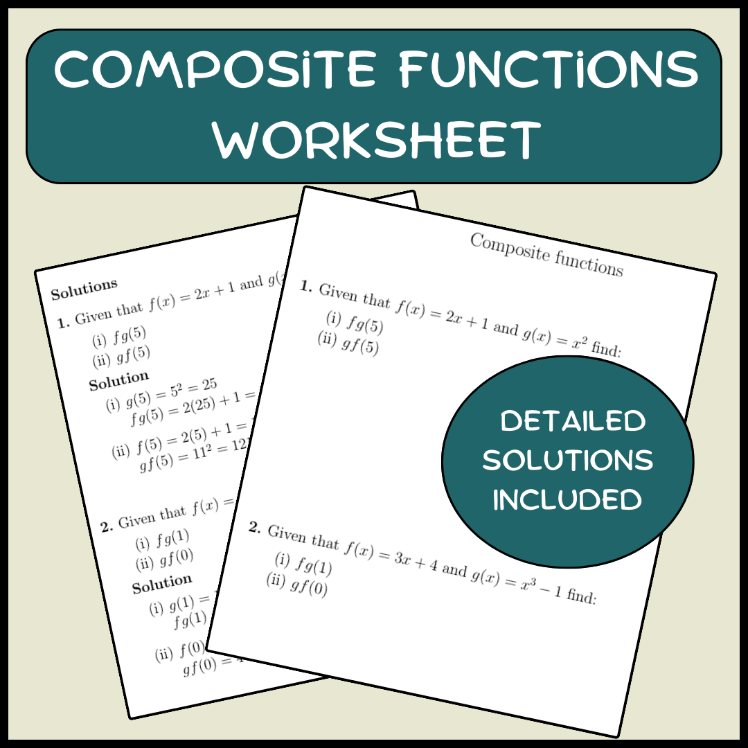 Composite functions worksheet (with solutions)