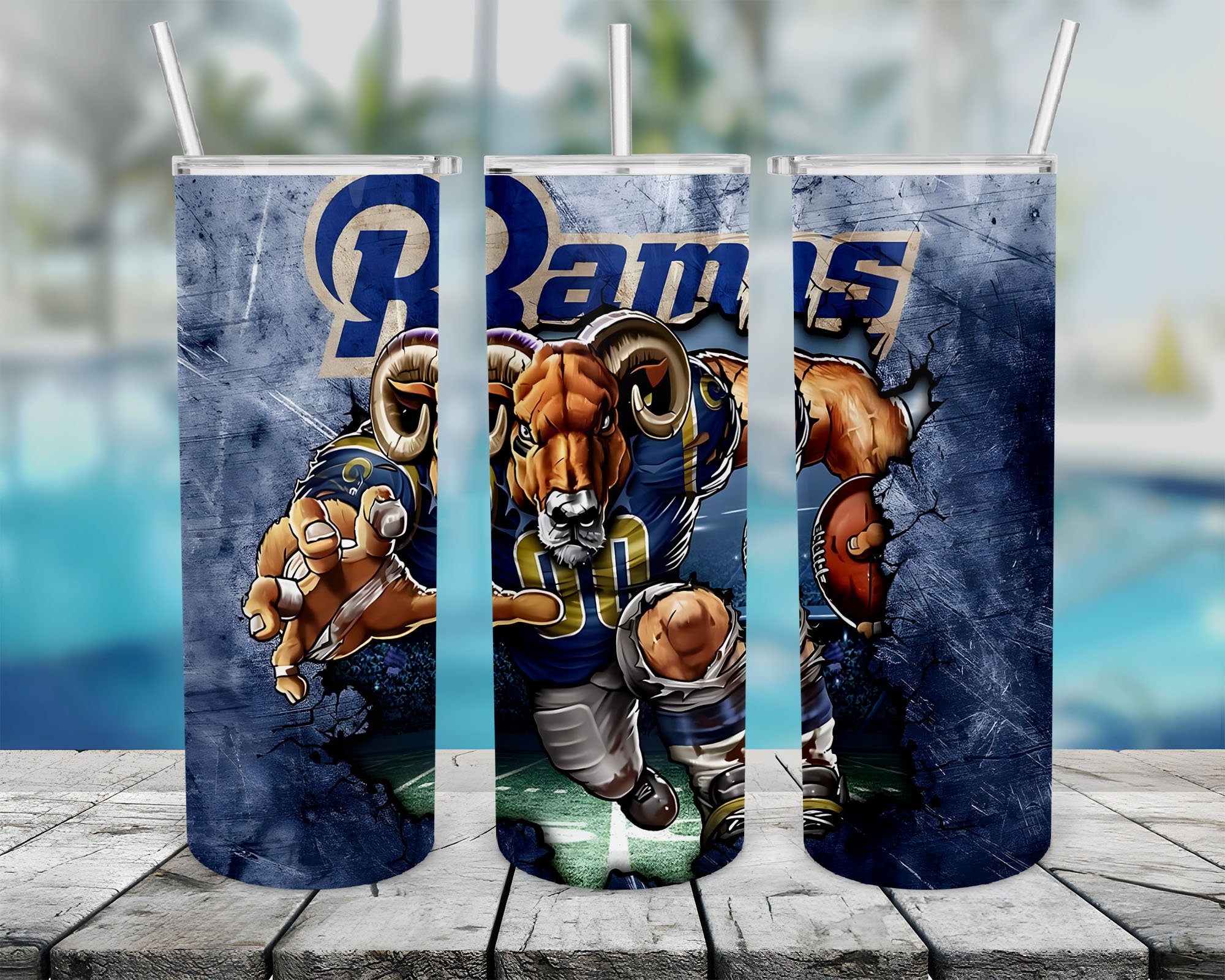 Los Angeles Rams Tumbler Png - NFL 20oz Tumbler Design - American ...