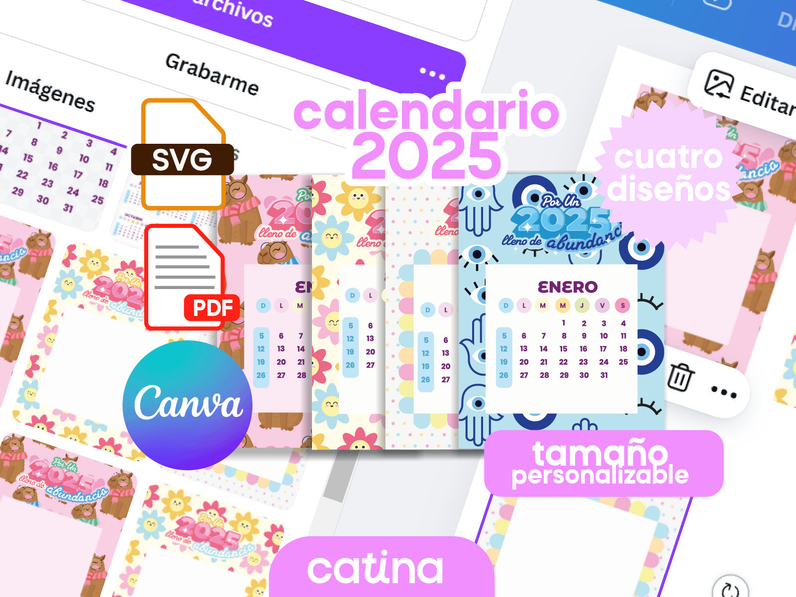 DISEÑO DE CALENDARIOS 2025 EDITABLE EN CANVA | catina - Payhip