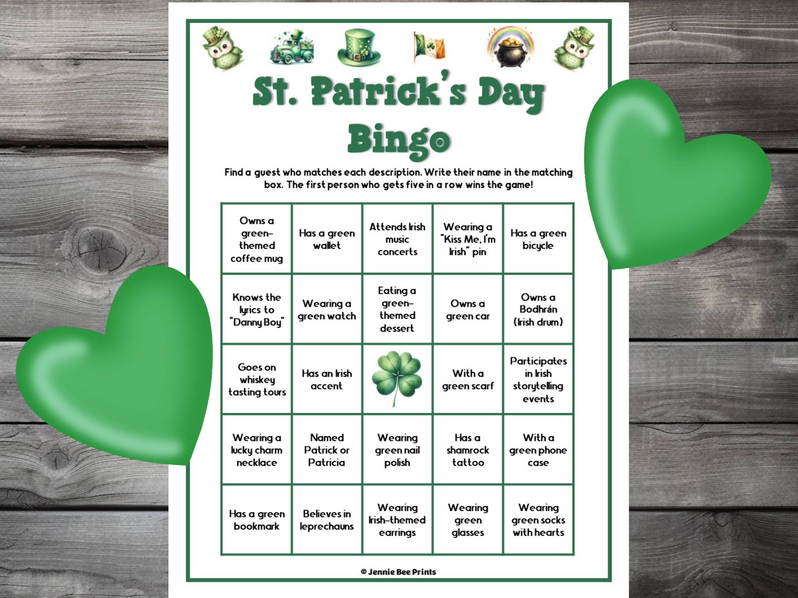 30 Unique St. Patrick’s Day Bingo Cards