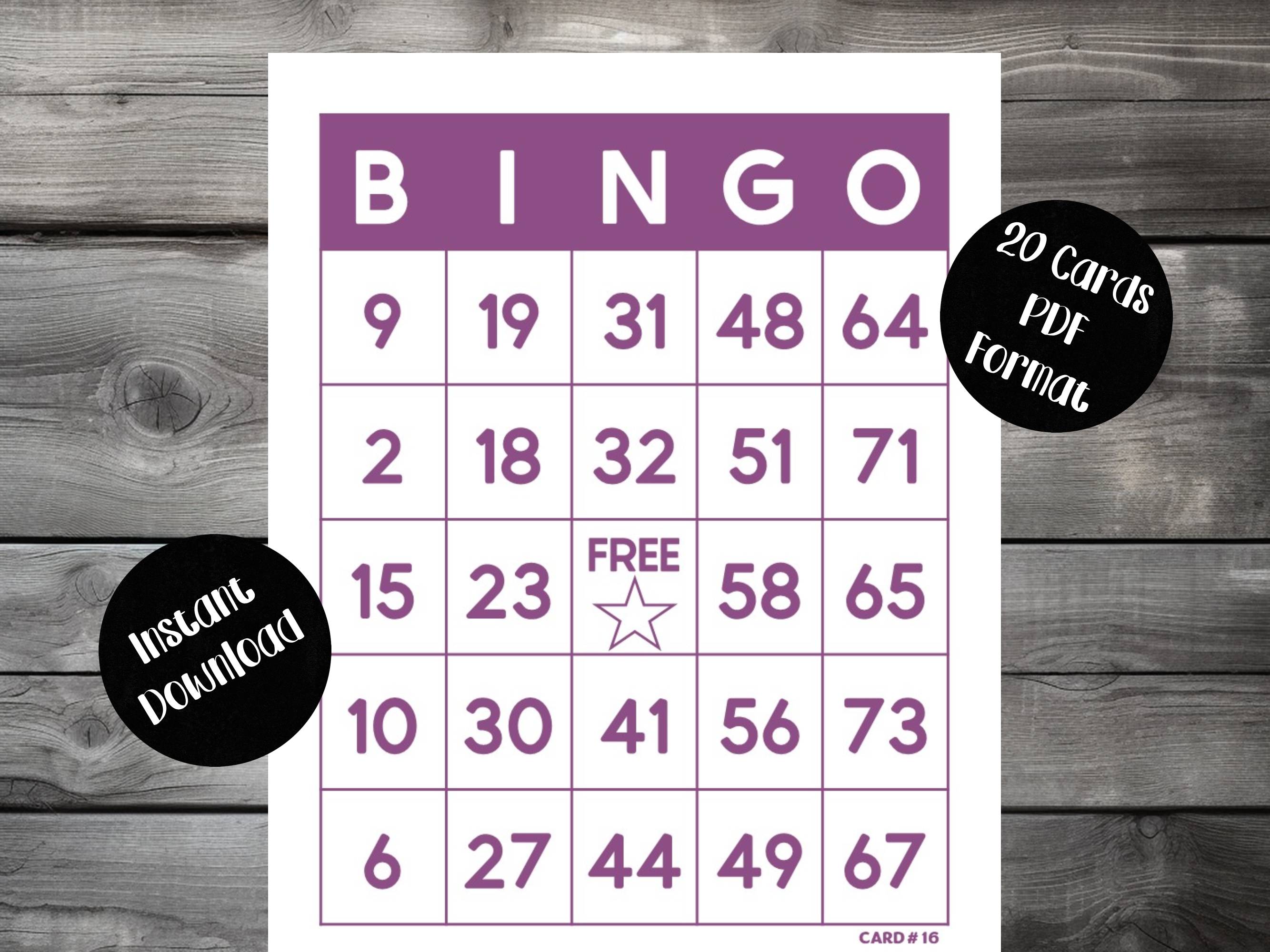 20 Berry Unique Printable Bingo Cards - Payhip
