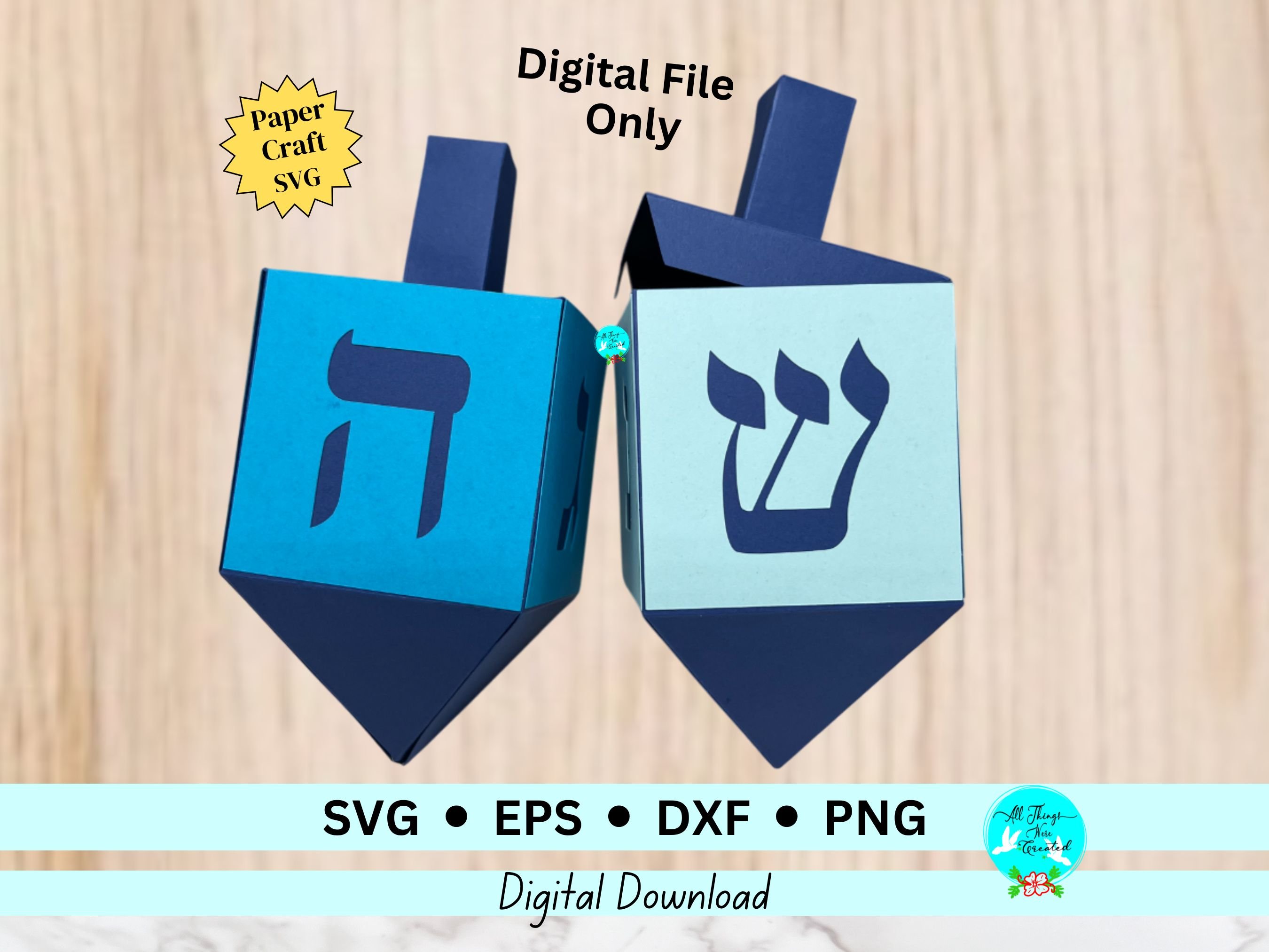 3D Hanukkah Dreidel Box SVG Cut File, Hanukkah svg, 3D Dreidel svg, 3D ...