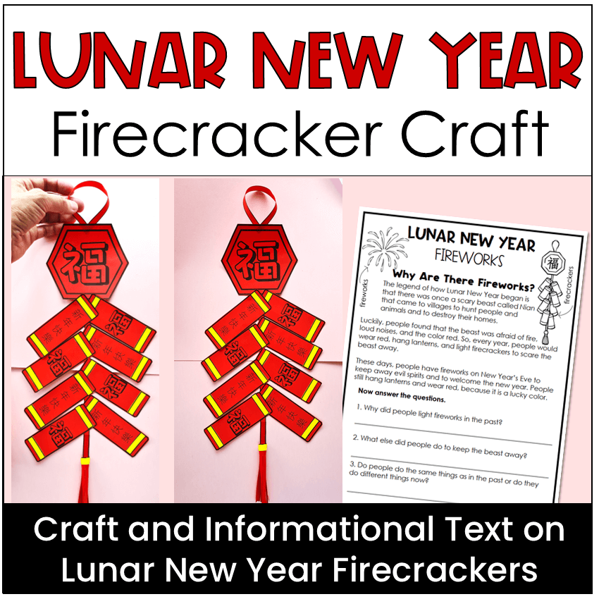 Lunar New Year Firecracker Craft Decoration Reading Class Library ...
