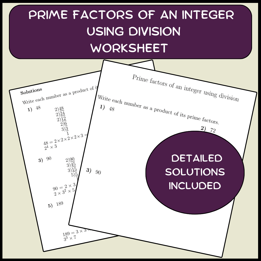 Y8 Maths Bundle: Factors, Multiples, HCF, LCM, Prime Factors ...
