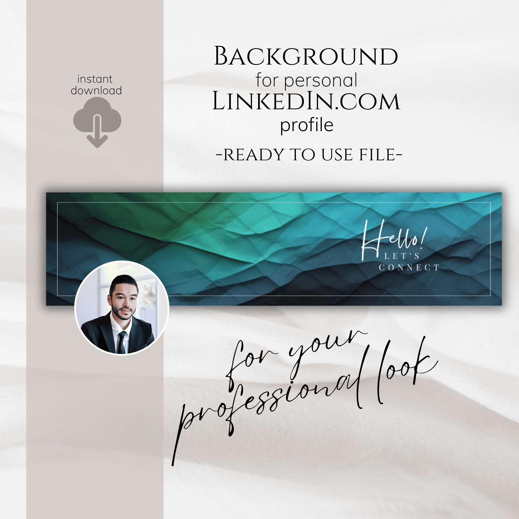 Beige floral feminine backgrounds for LinkedIn profile, Canva template ...