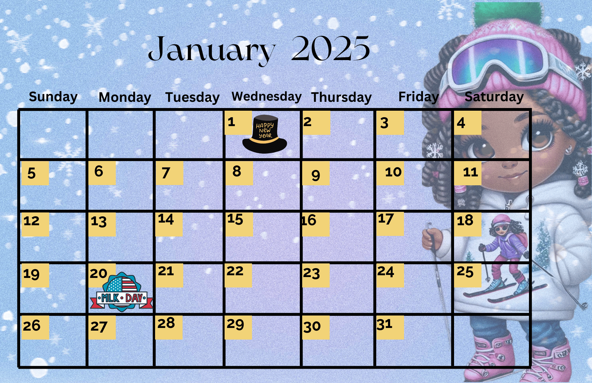 Pink & Green themed calendar - Payhip