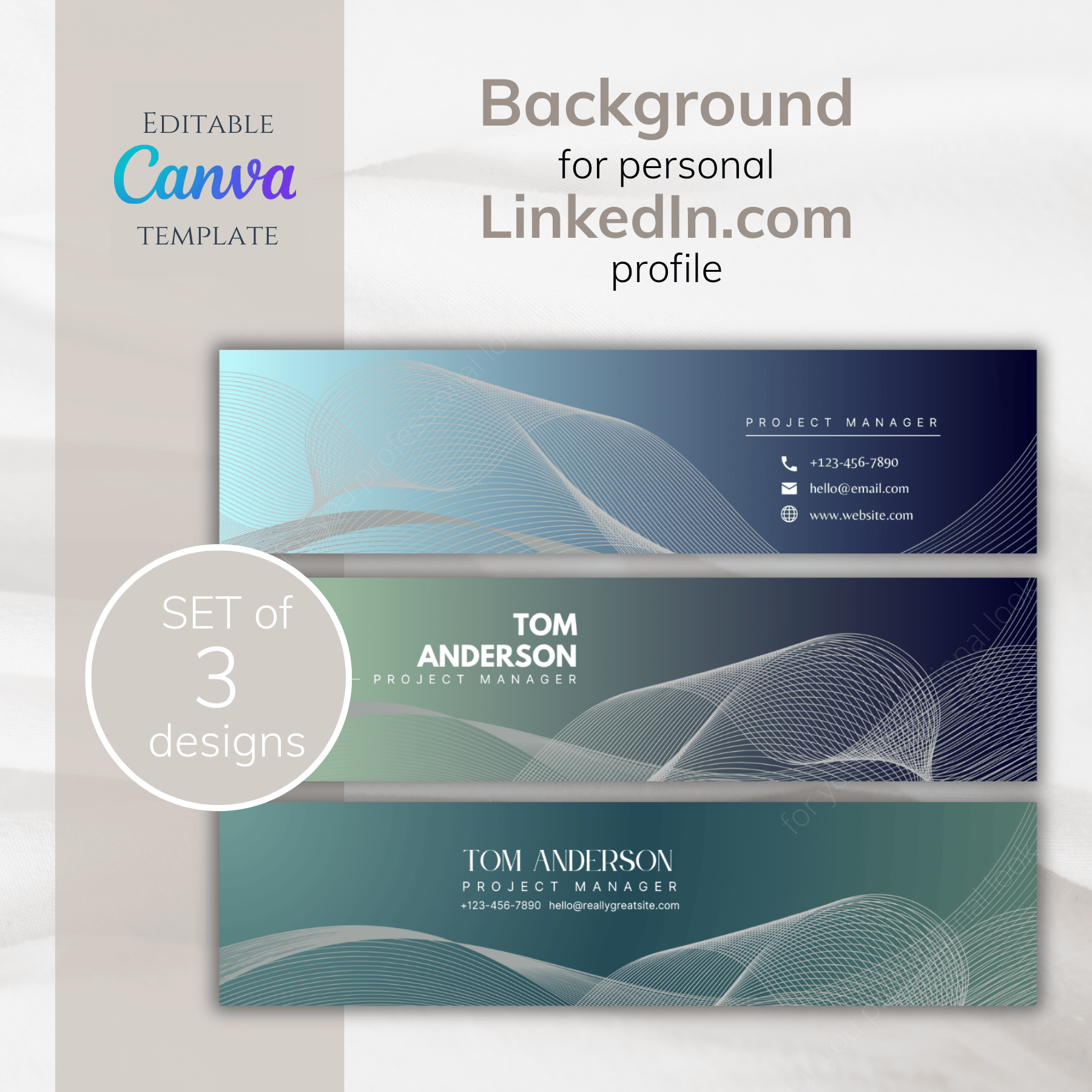 Beige floral feminine backgrounds for LinkedIn profile, Canva template ...