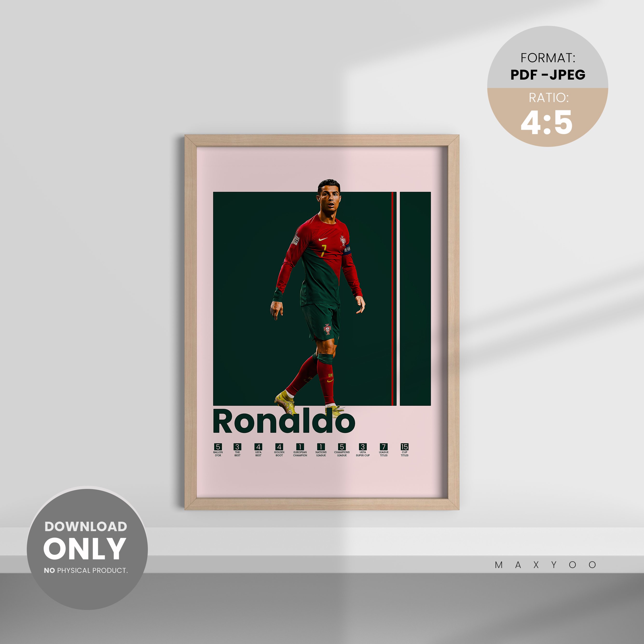 Cristiano Ronaldo Digital Wall Art | CR7 Football Poster - Payhip