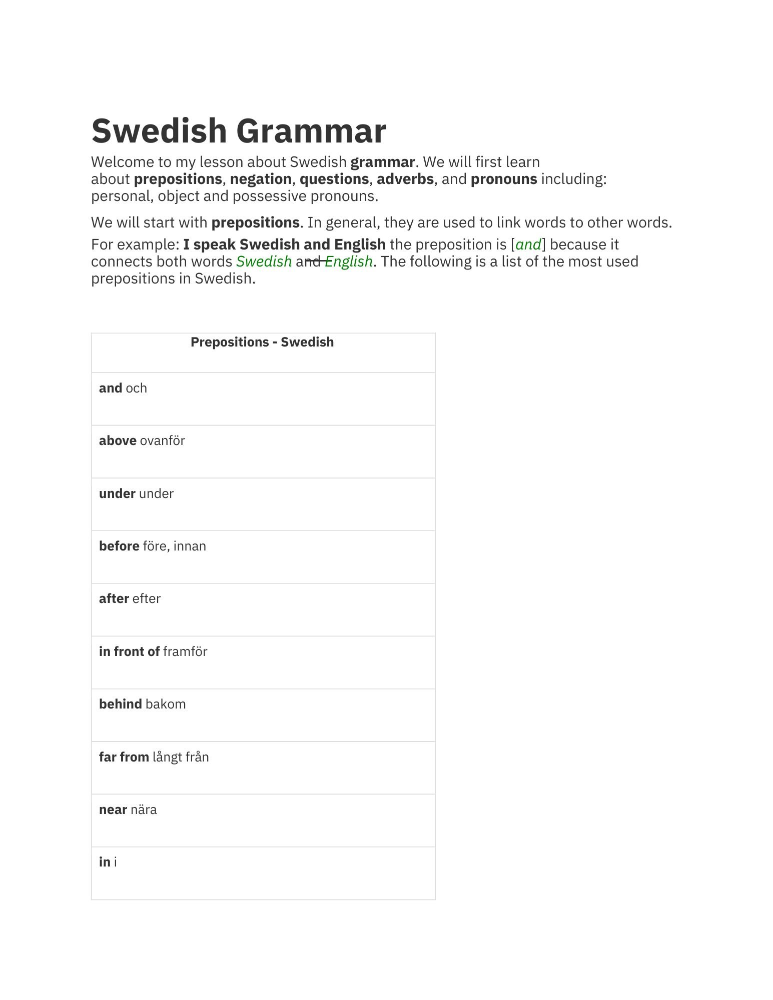 Swedish Grammar Ebook for beginners - Payhip