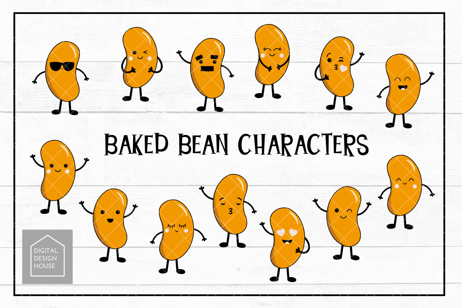 BAKED BEAN Character Clipart set of 18 Characters and Accessories - Payhip