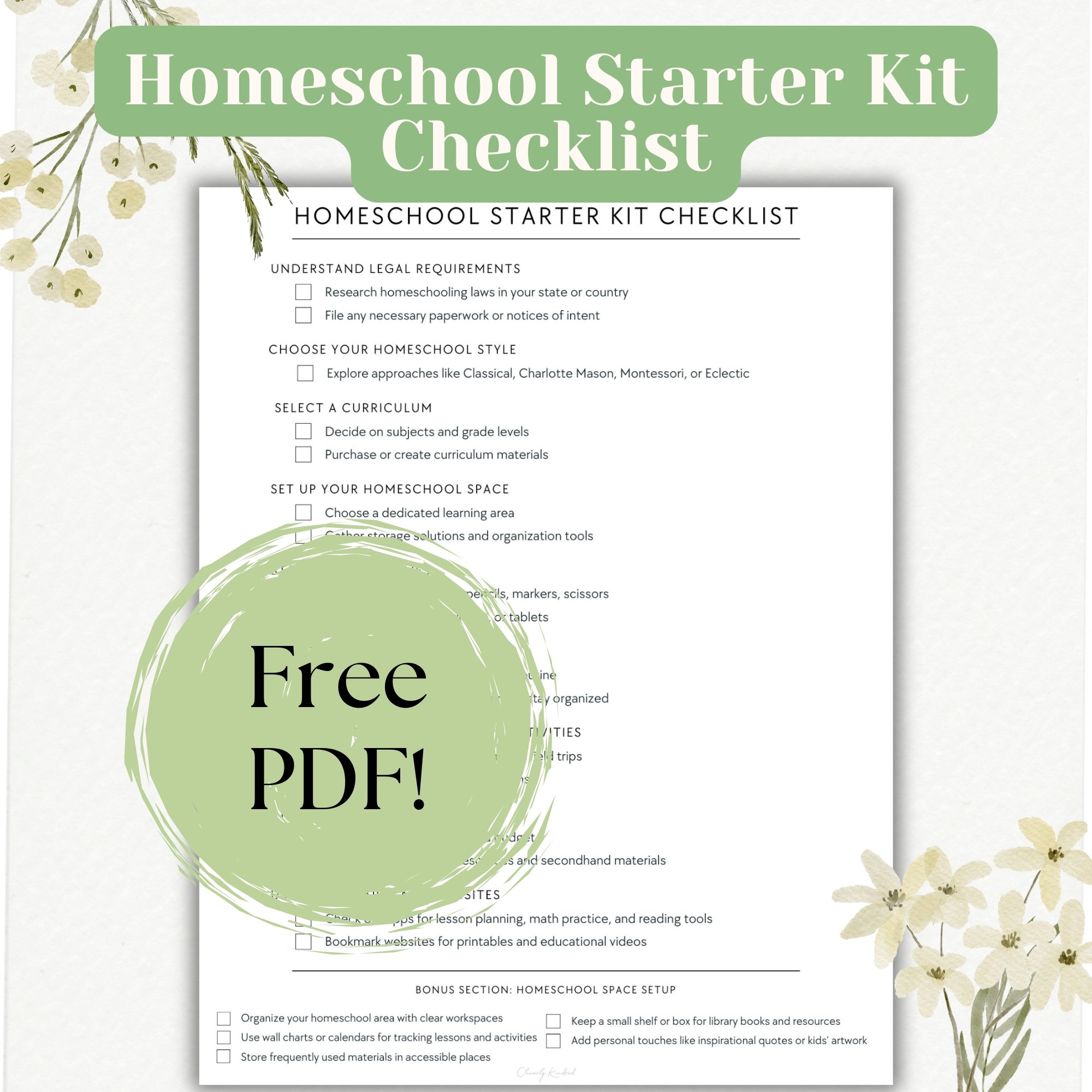 Free Homeschool Starter Kit Checklist – Your Guide to Stress-Free ...